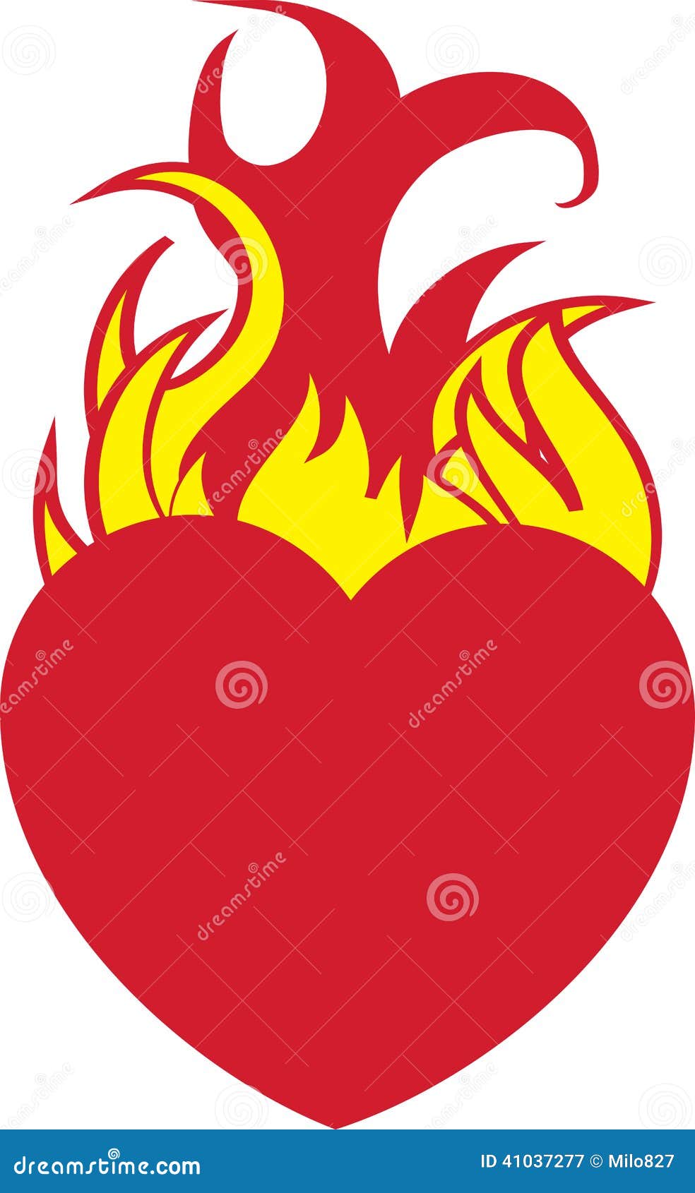 Heart on Fire stock vector. Illustration of date, ache - 41037277