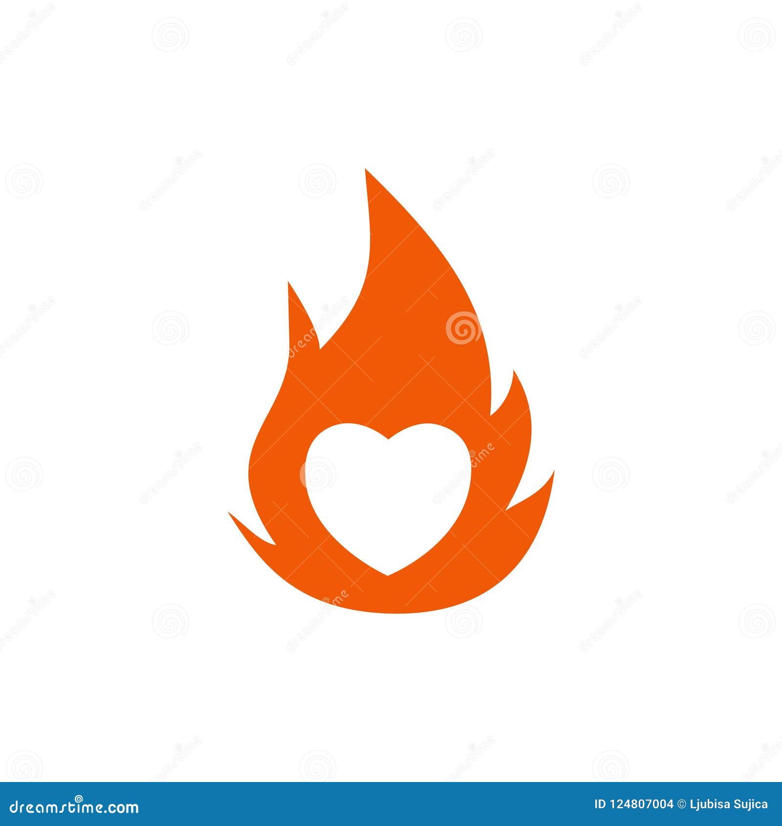 Heart Fire Logo Design Concept Stock Vector - Illustration of creative ...