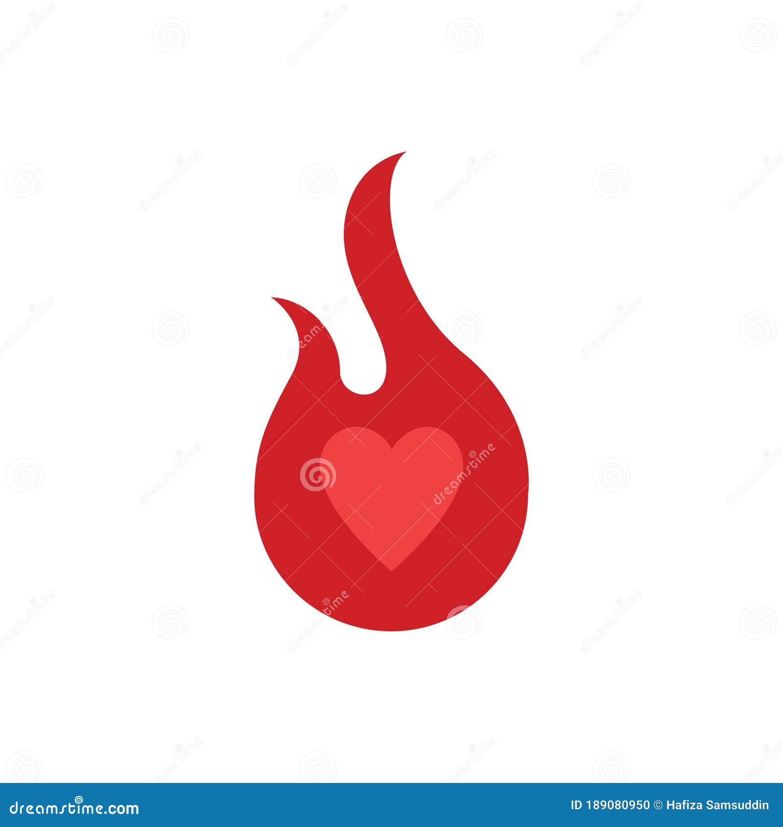 Heart on Fire. Vector Illustration Decorative Design Stock Vector ...