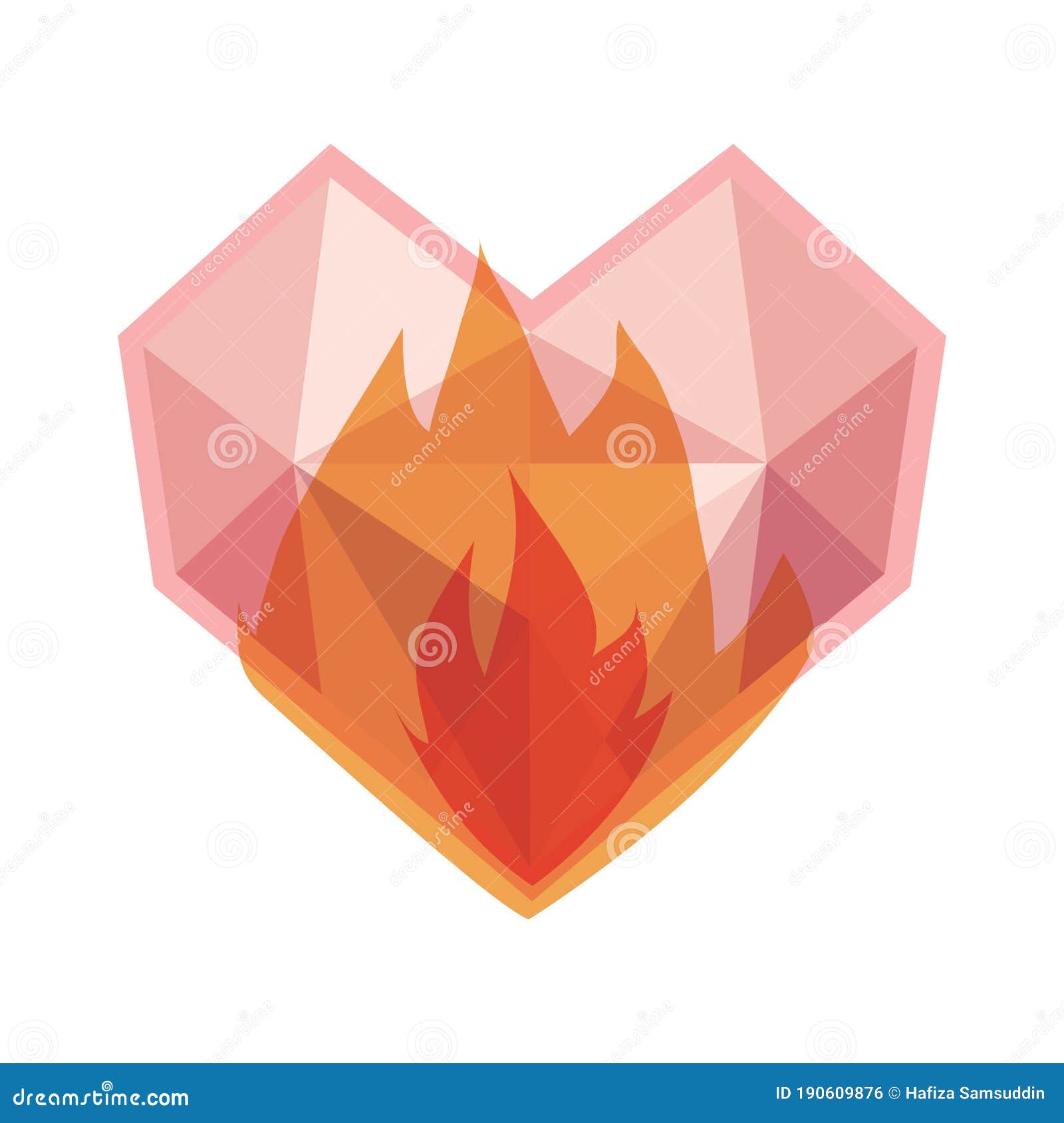 Heart on Fire. Vector Illustration Decorative Design Stock Vector ...