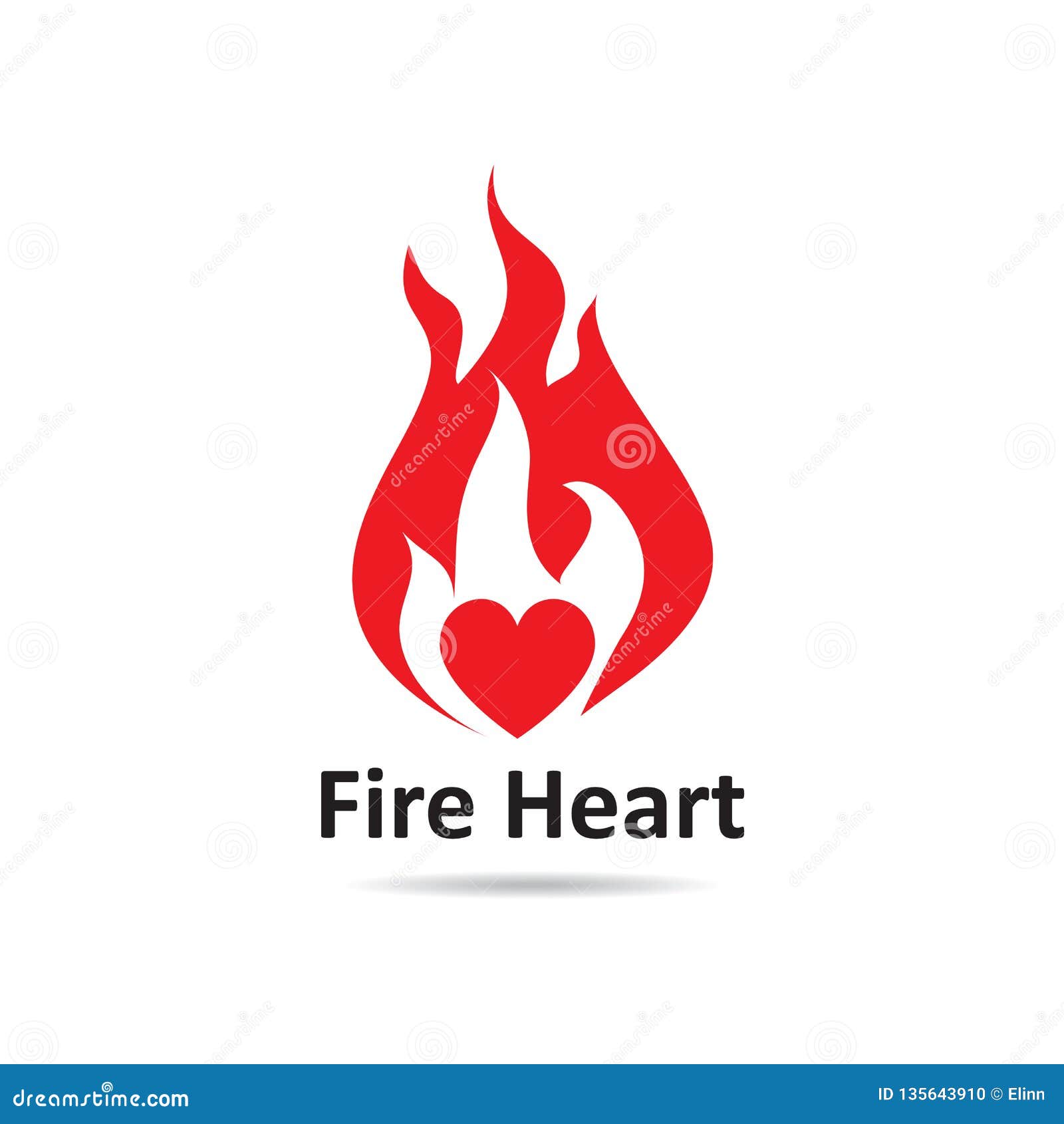 Heart Fire Vector Logo Illustration Stock Vector - Illustration of ...
