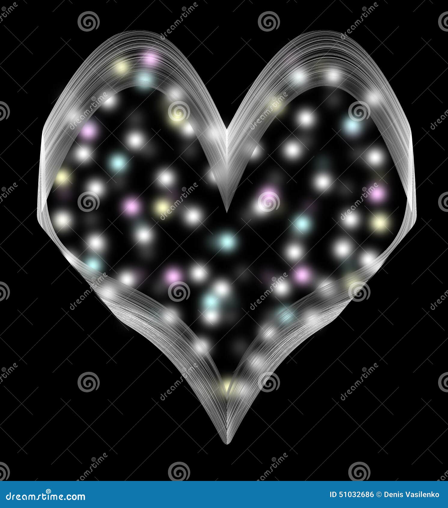 The heart with fireflies stock illustration. Illustration of element ...