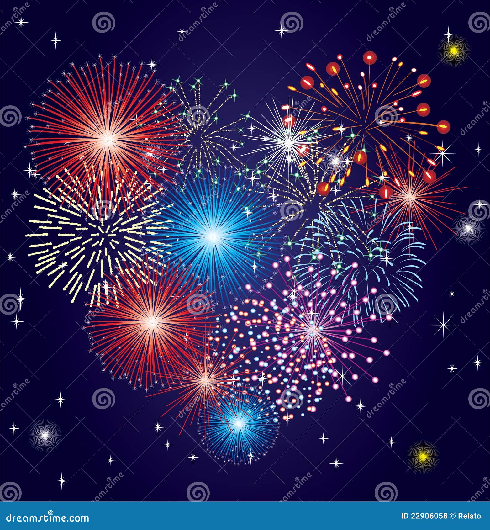 Heart firework stock vector. Illustration of beautiful - 22906058