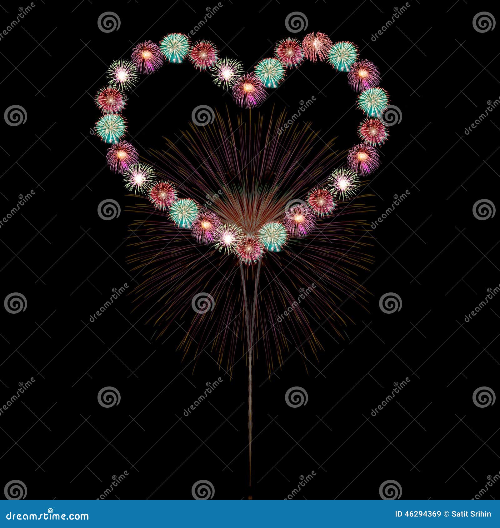 Heart firework stock image. Image of celebrate, abstract - 46294369