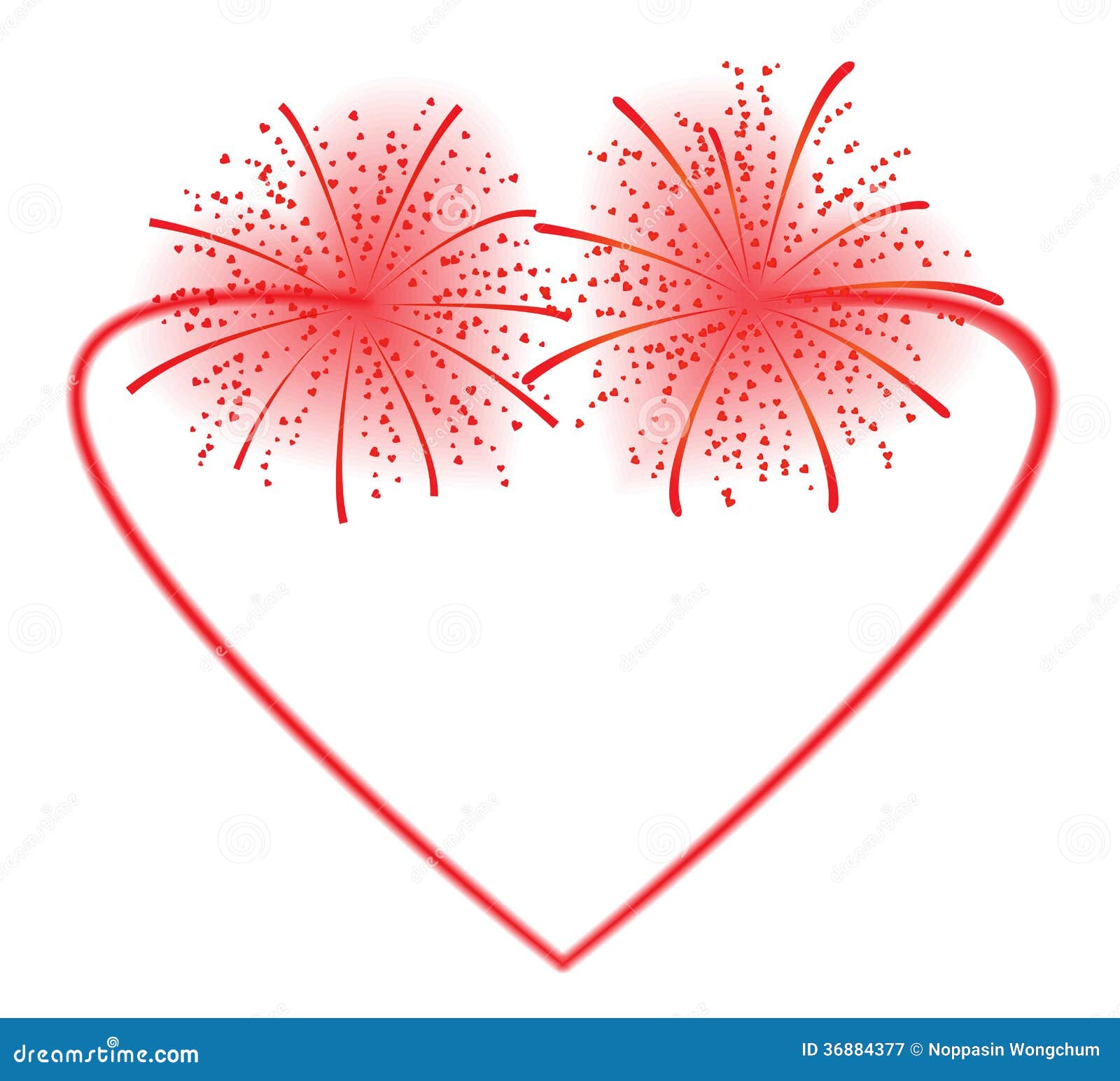 Heart fireworks stock illustration. Illustration of celebration - 36884377