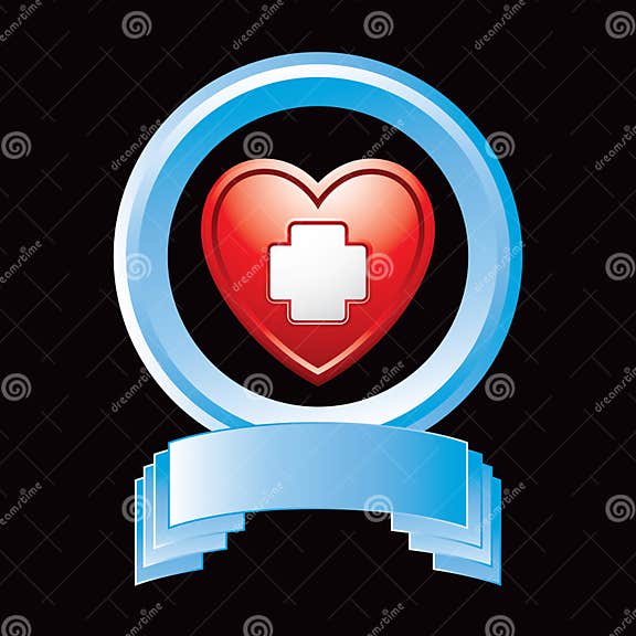 Heart with First Aid Icon in Blue Display Stock Vector - Illustration ...
