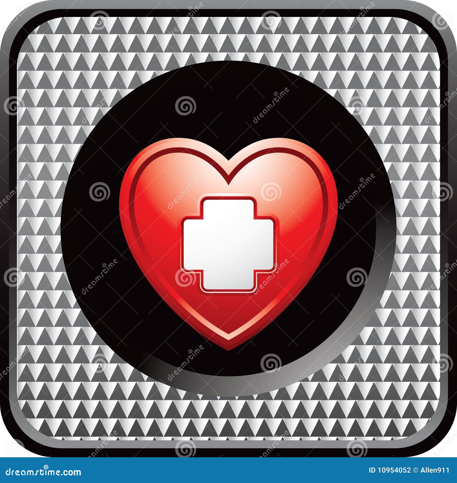 Heart with First Aid Icon on Checkered Web Button Stock Vector ...