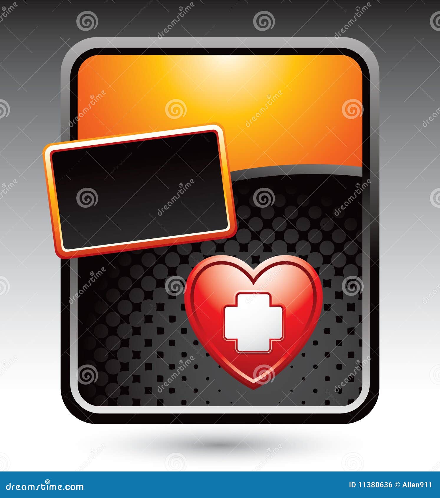 Heart with First Aid Icon on Gold Stylized Banner Stock Vector ...