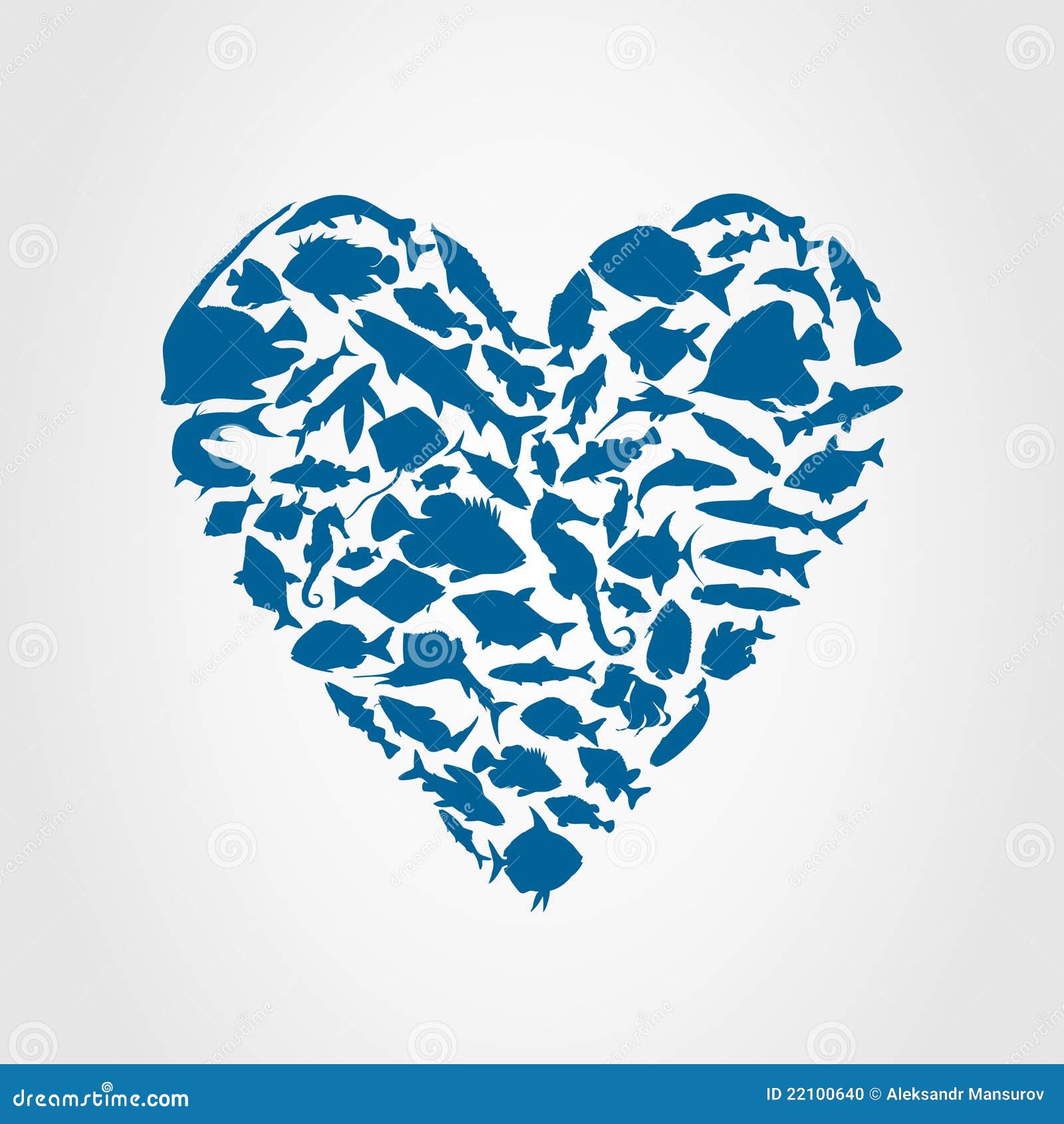 Heart fish stock vector. Illustration of tuna, symbol - 22100640