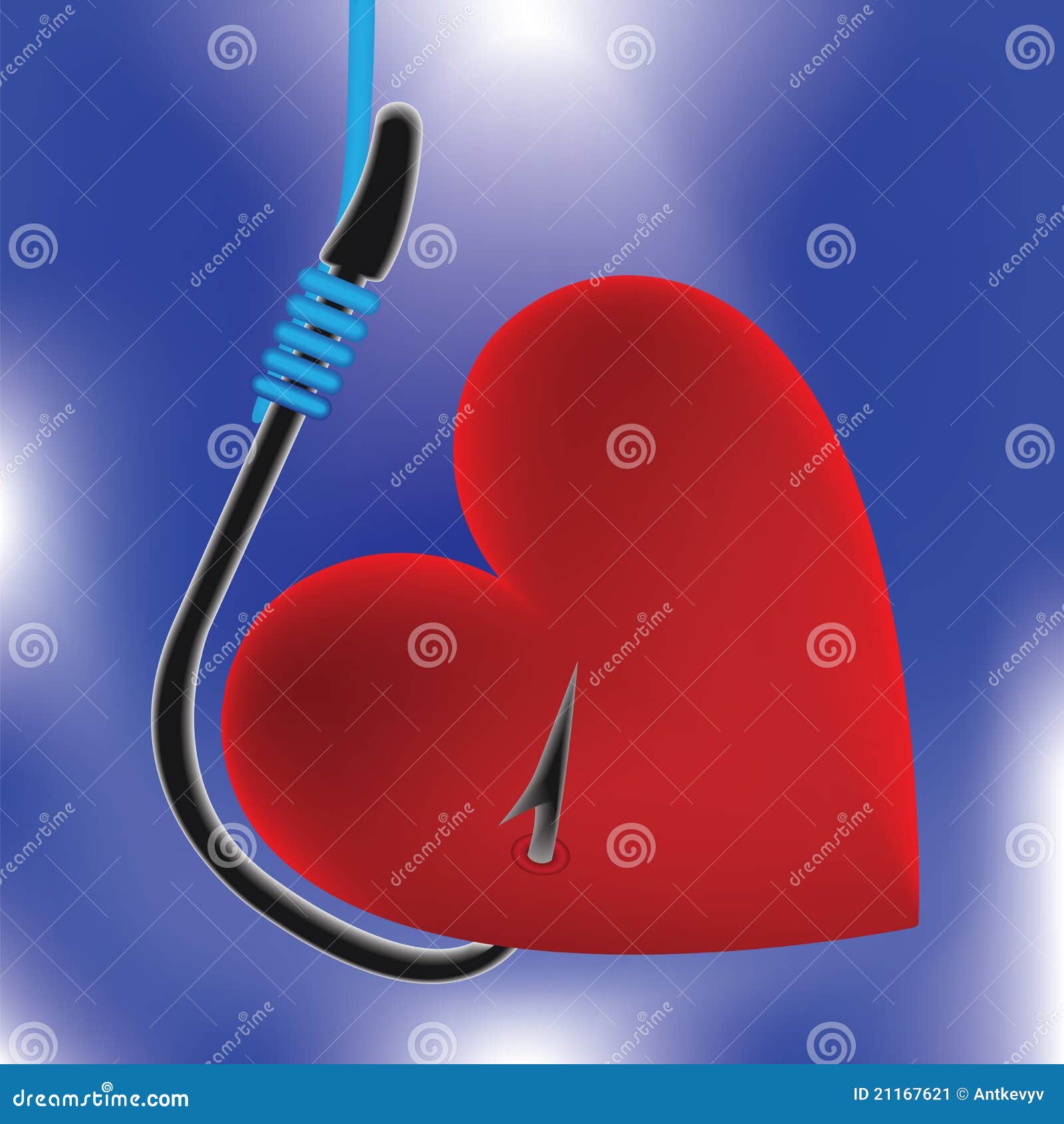 Heart on fishing hook stock vector. Illustration of hook - 21167621