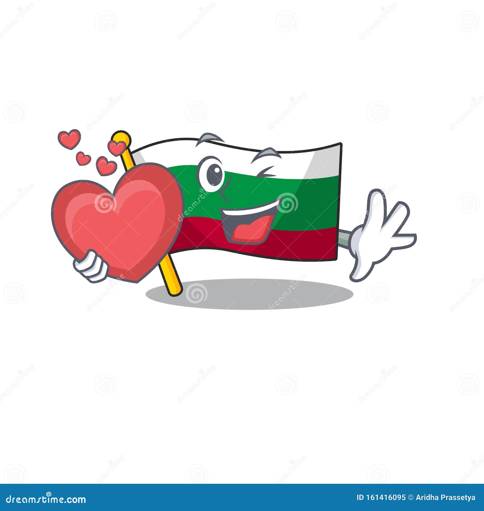 With Heart Flag Bulgaria in the Cartoon Shape Stock Vector ...