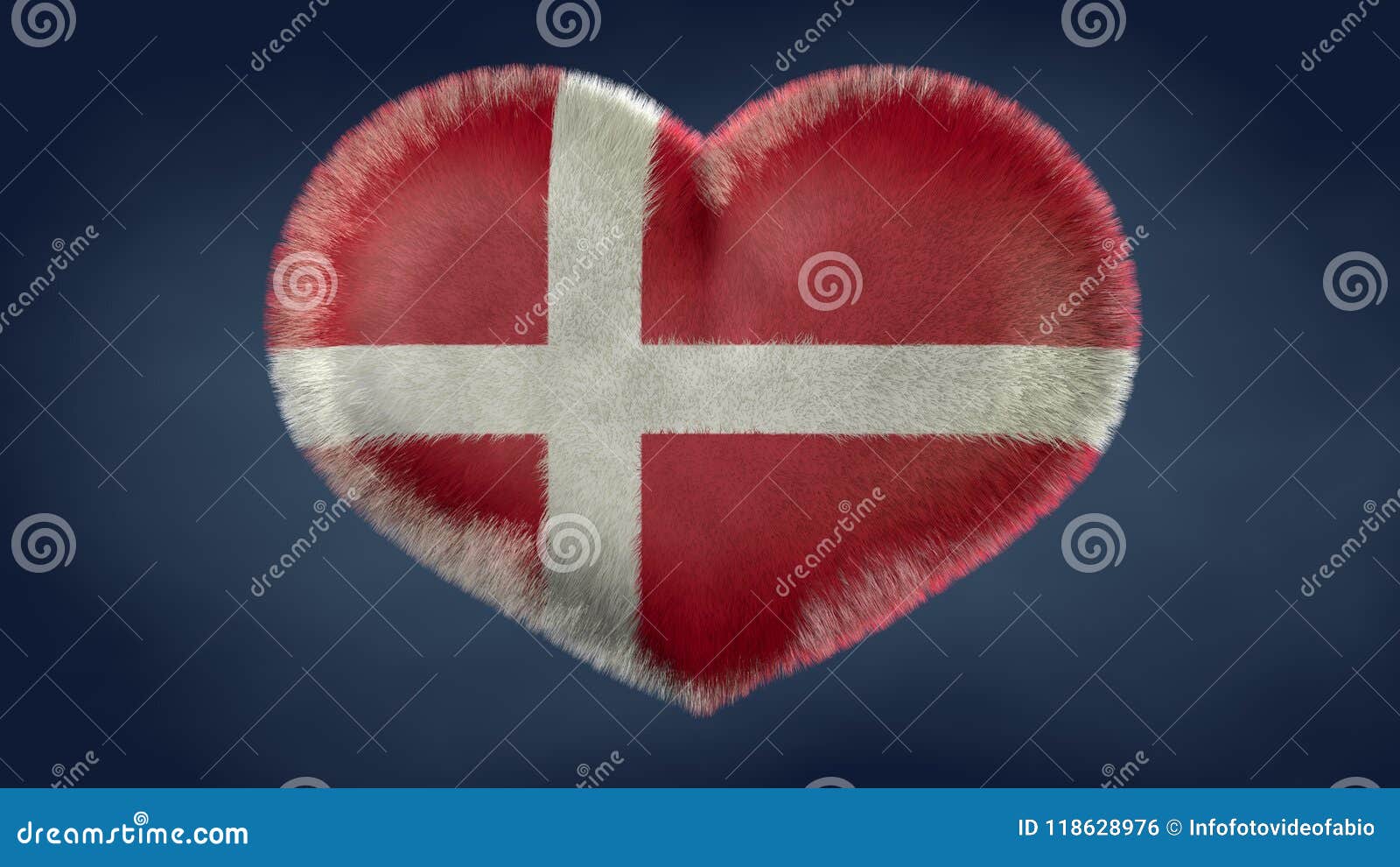 Heart of the Flag of Denmark. Stock Illustration - Illustration of ...