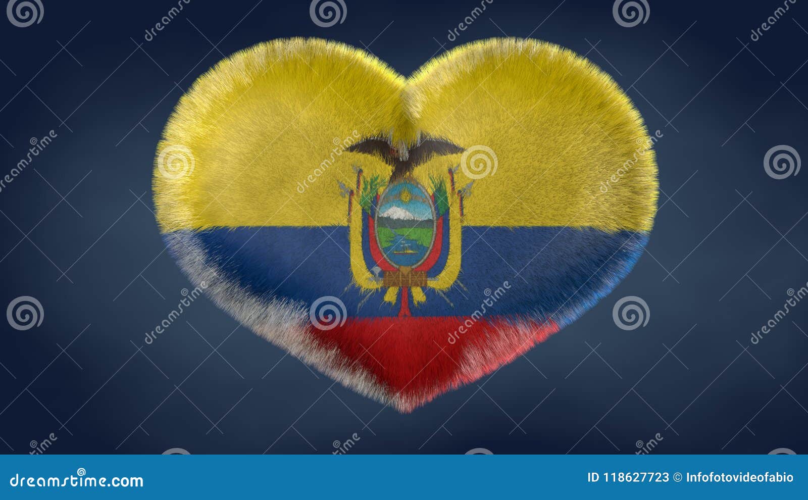 Heart of the Flag of Ecuador. Stock Illustration - Illustration of ...