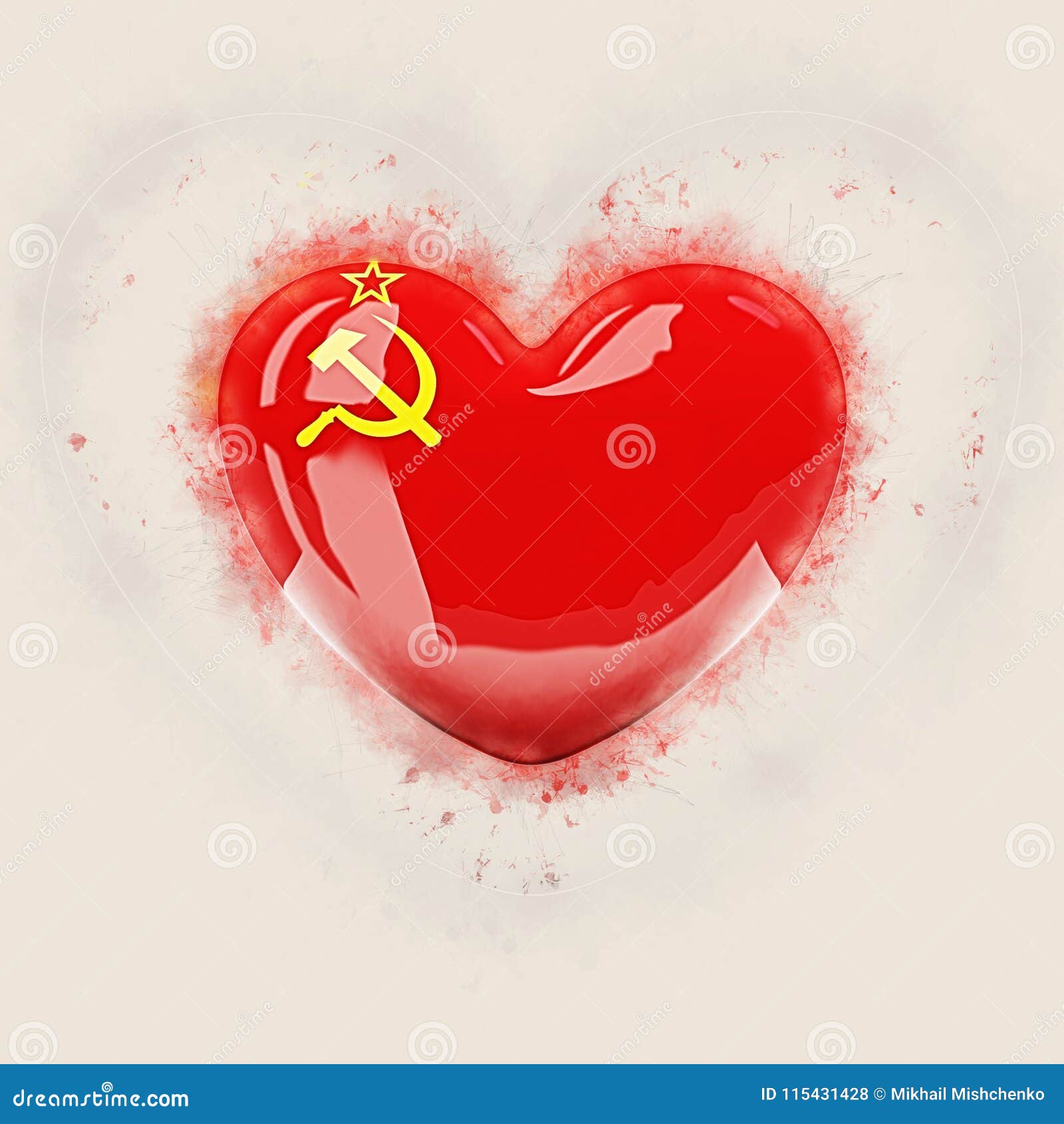 Heart with flag of ussr stock illustration. Illustration of patriotism ...