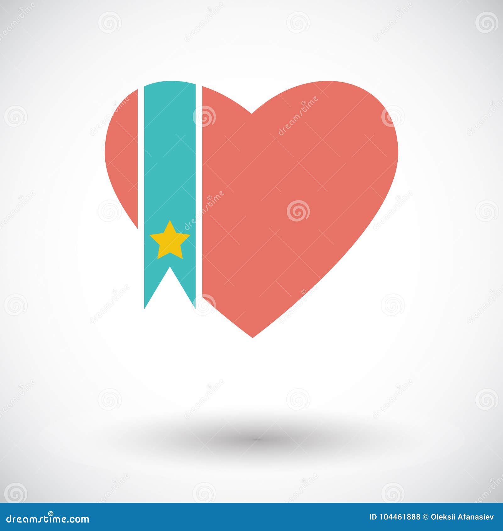 Heart flat icon stock vector. Illustration of icon, shape - 104461888