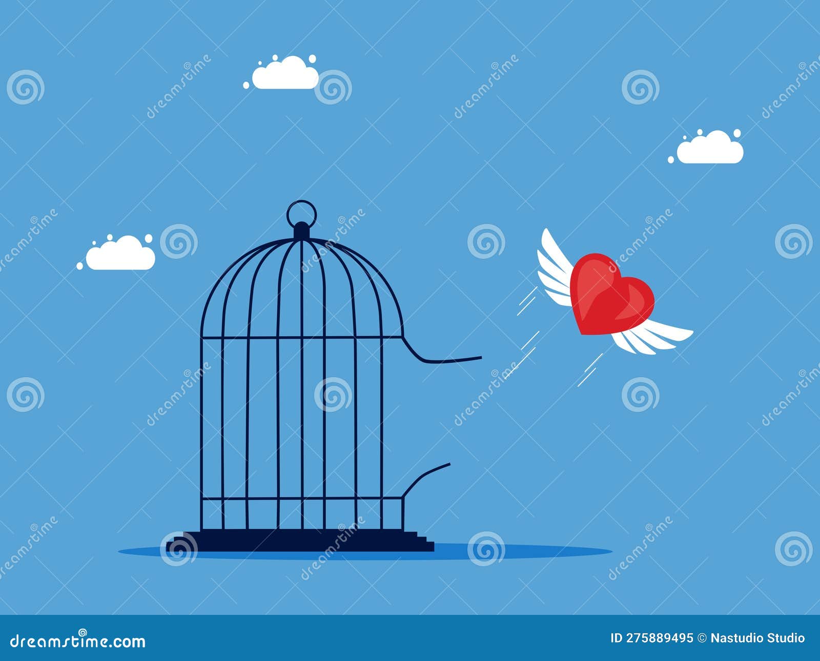 The Heart Flew Out of Cage. Emancipation and Freedom of Mind Stock ...