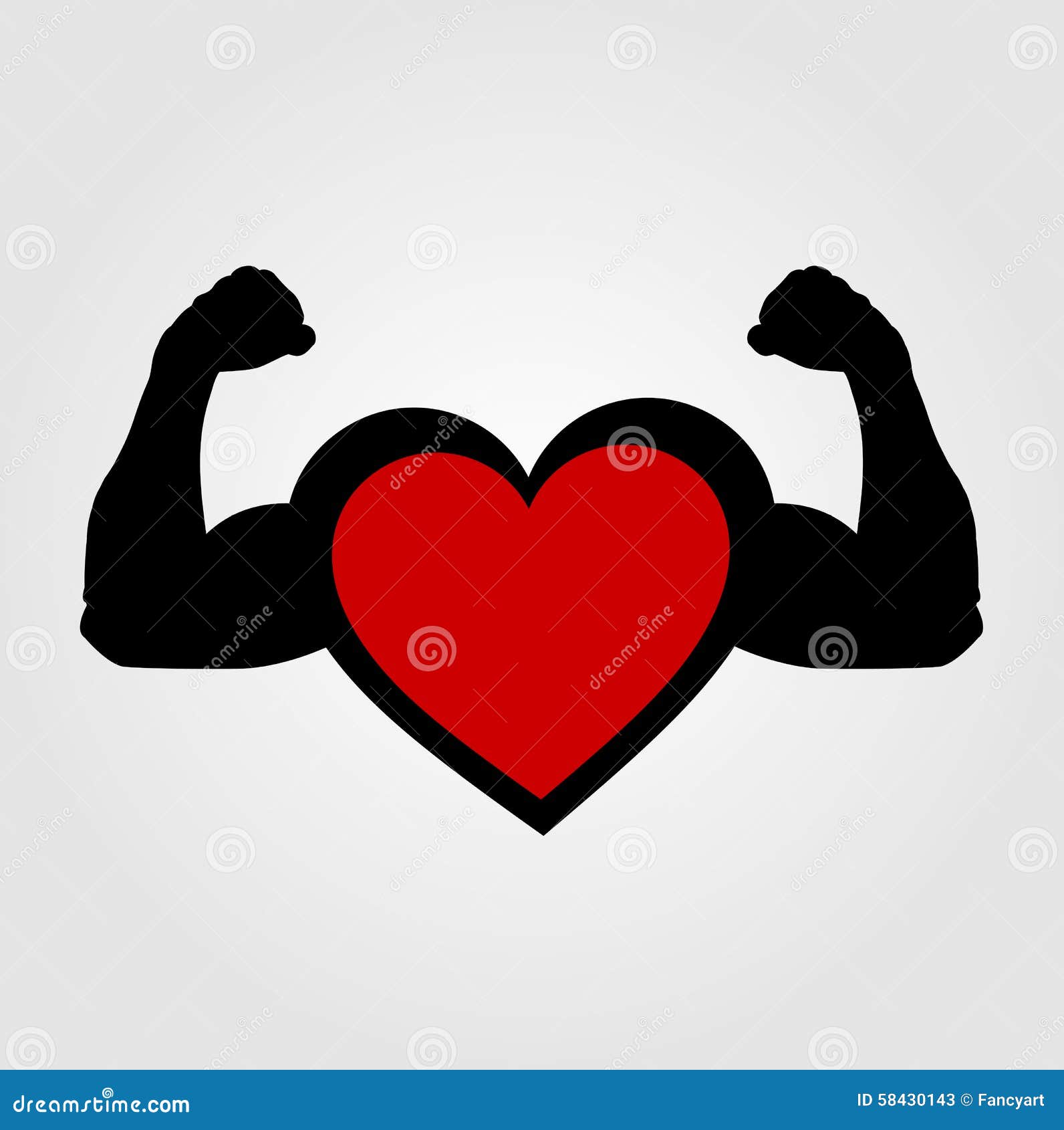 A Heart with Flexing Muscles Stock Vector - Illustration of blood ...