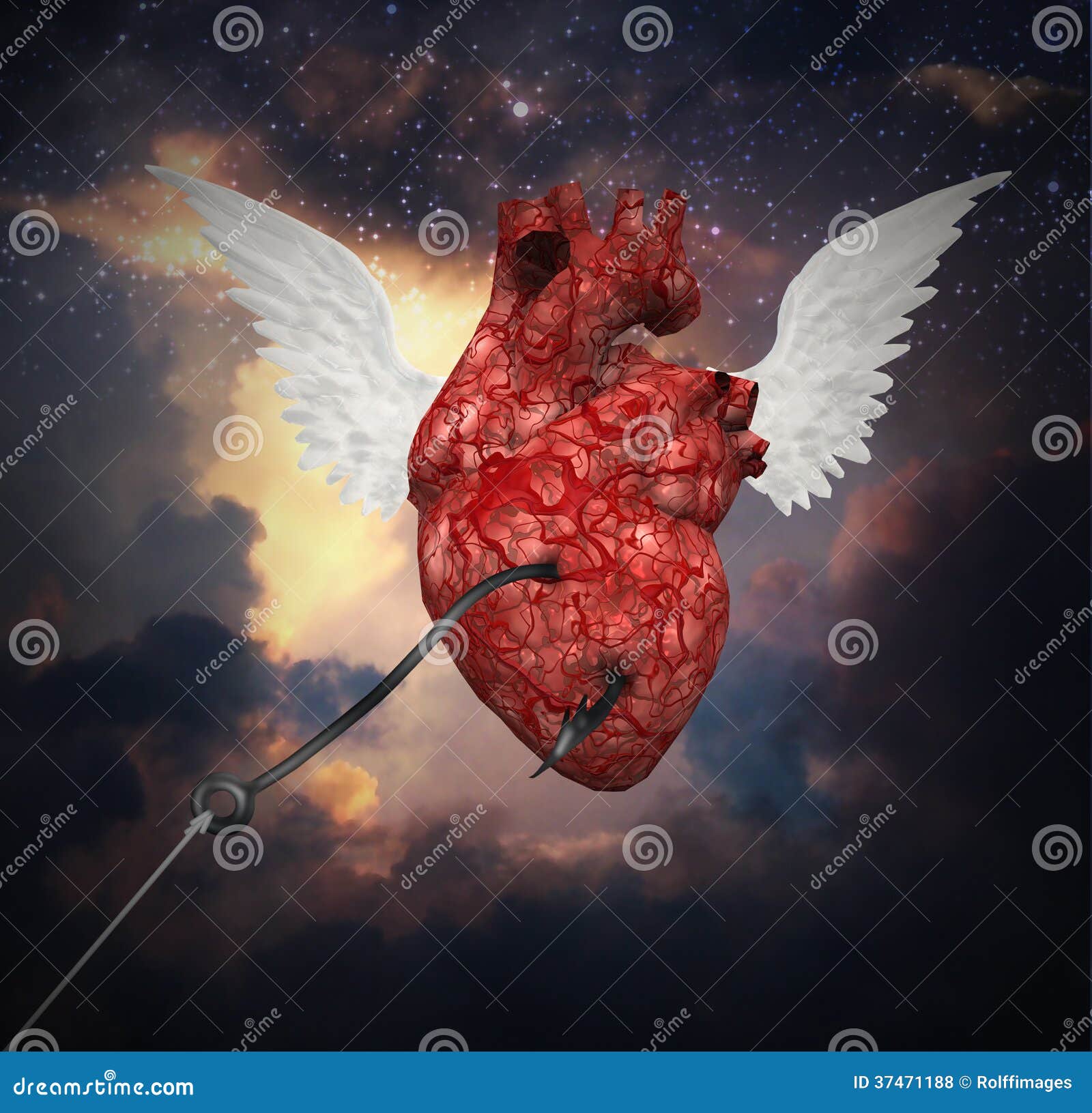Heart flight stock illustration. Illustration of emotion - 37471188