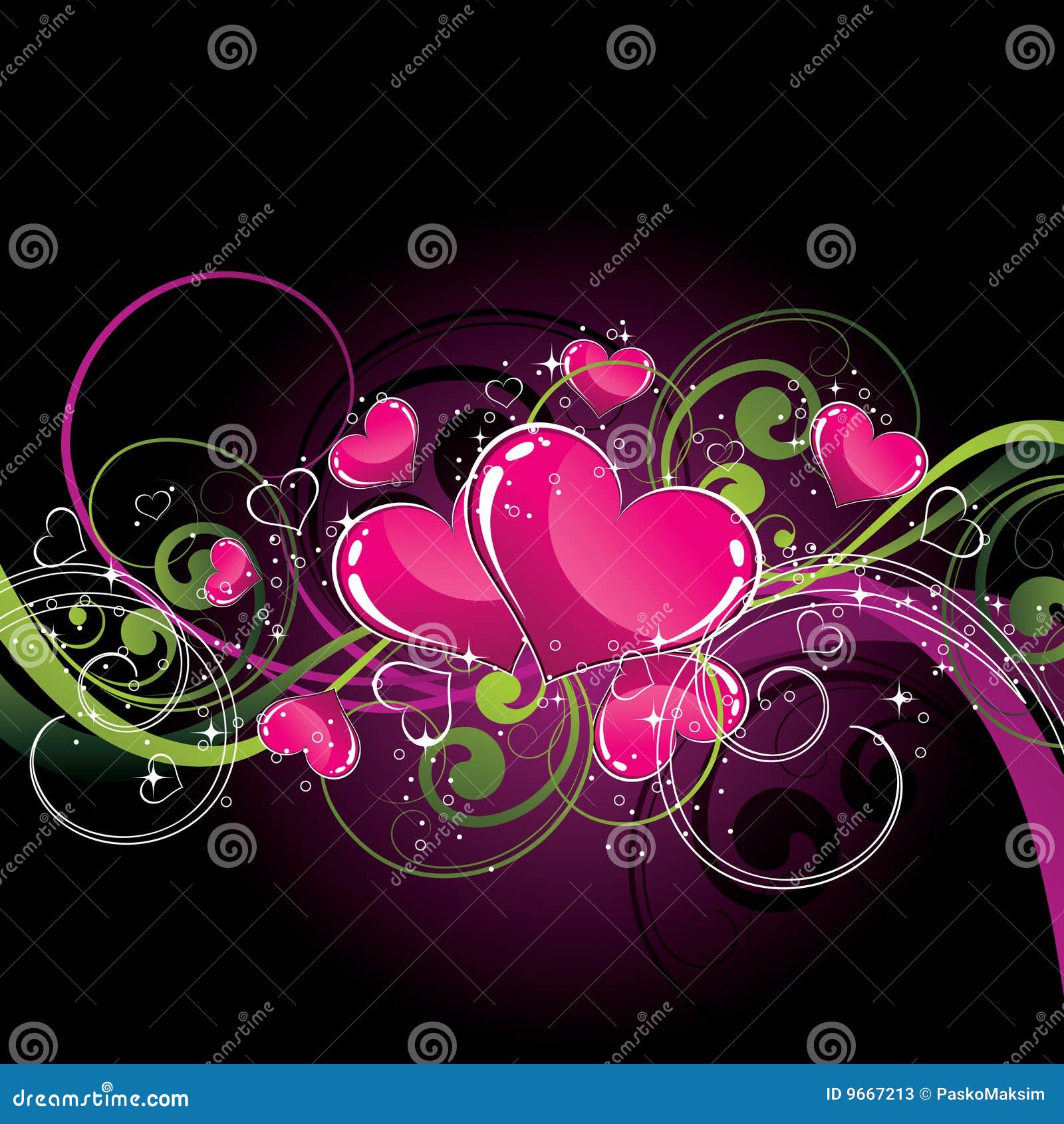 Heart and Floral Background Stock Vector - Illustration of coloured ...