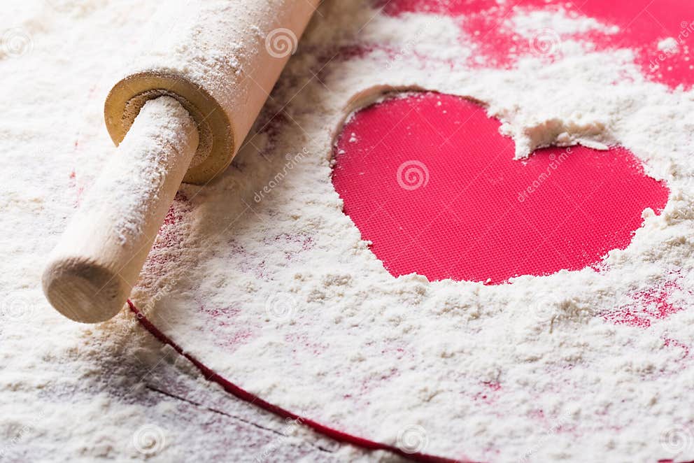 Heart of flour stock photo. Image of pastries, cafe, dirty - 38592264