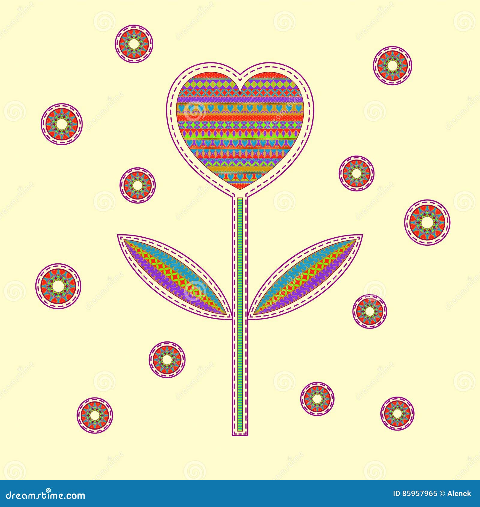 The Heart and Flower Pattern for Valentine`s Day or Wedding Stock ...