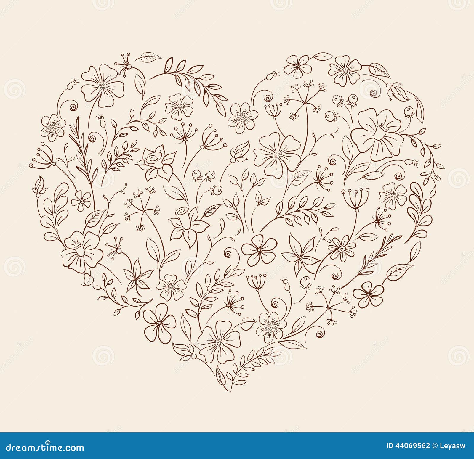 Heart of the Flower Pattern Stock Vector - Illustration of abstract ...