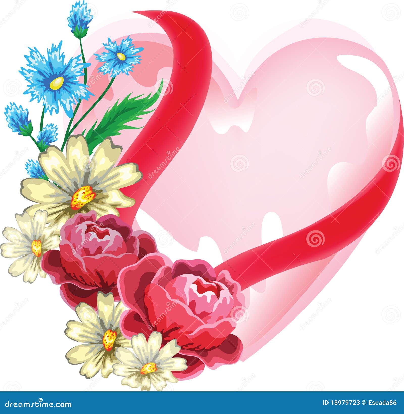 Heart with flowers stock vector. Illustration of abstract - 18979723