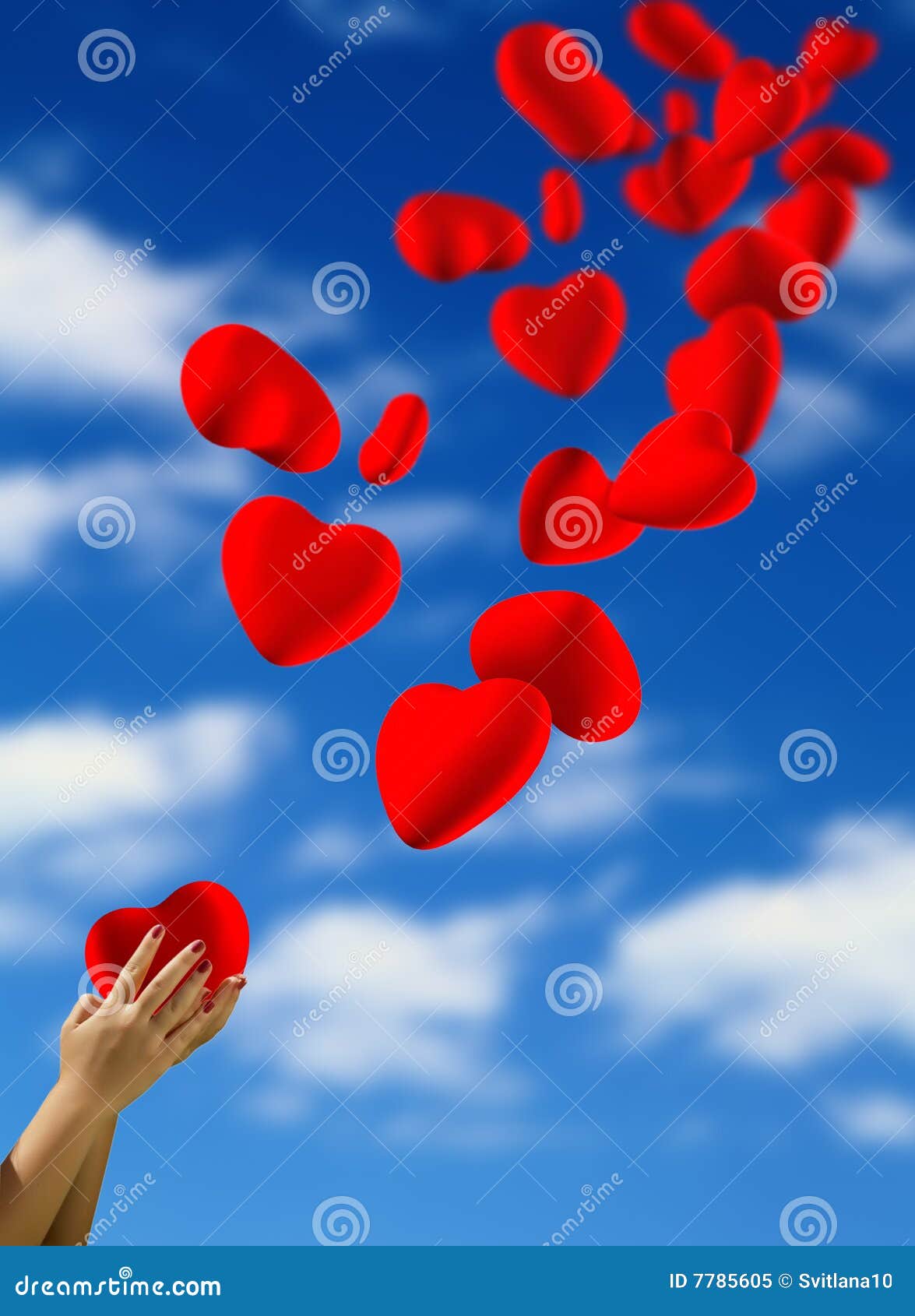 Heart fly into the sky stock image. Image of grass, green - 7785605