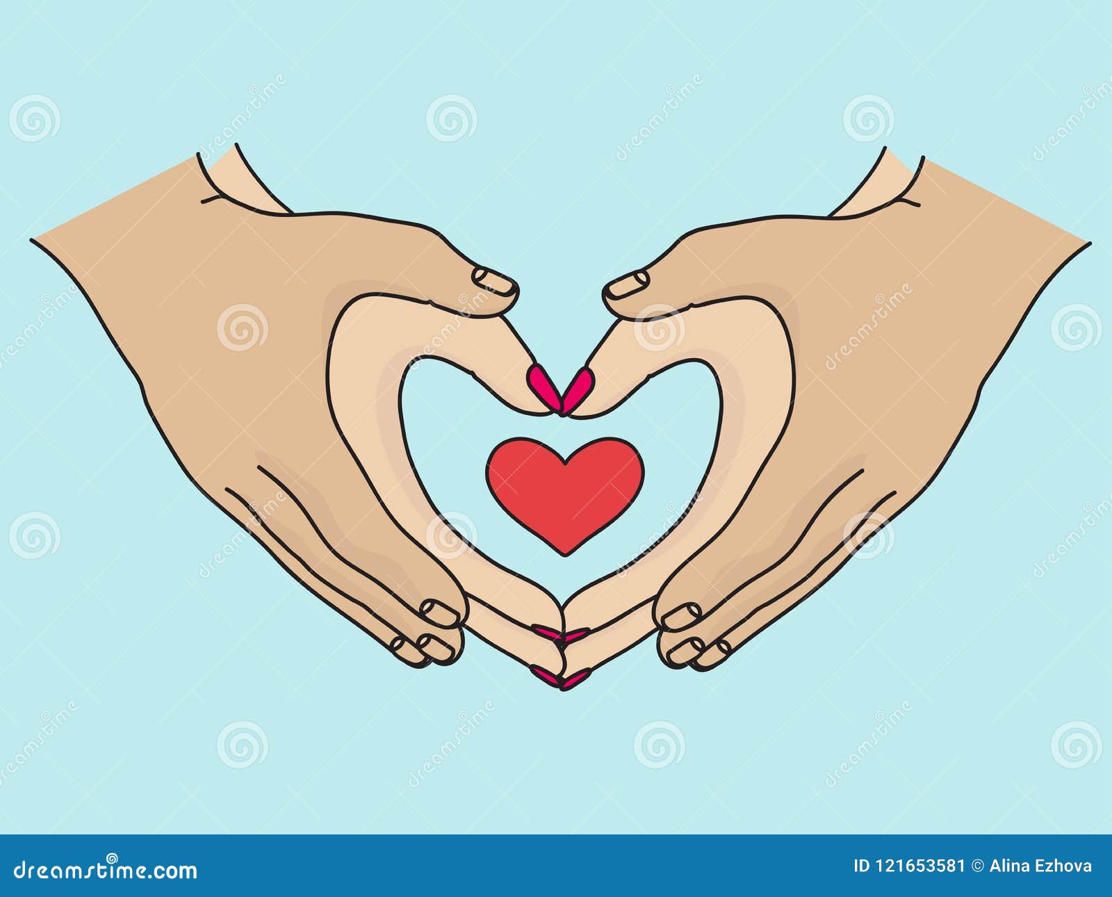 The Heart of the Folded Arms. Stock Vector - Illustration of folded ...