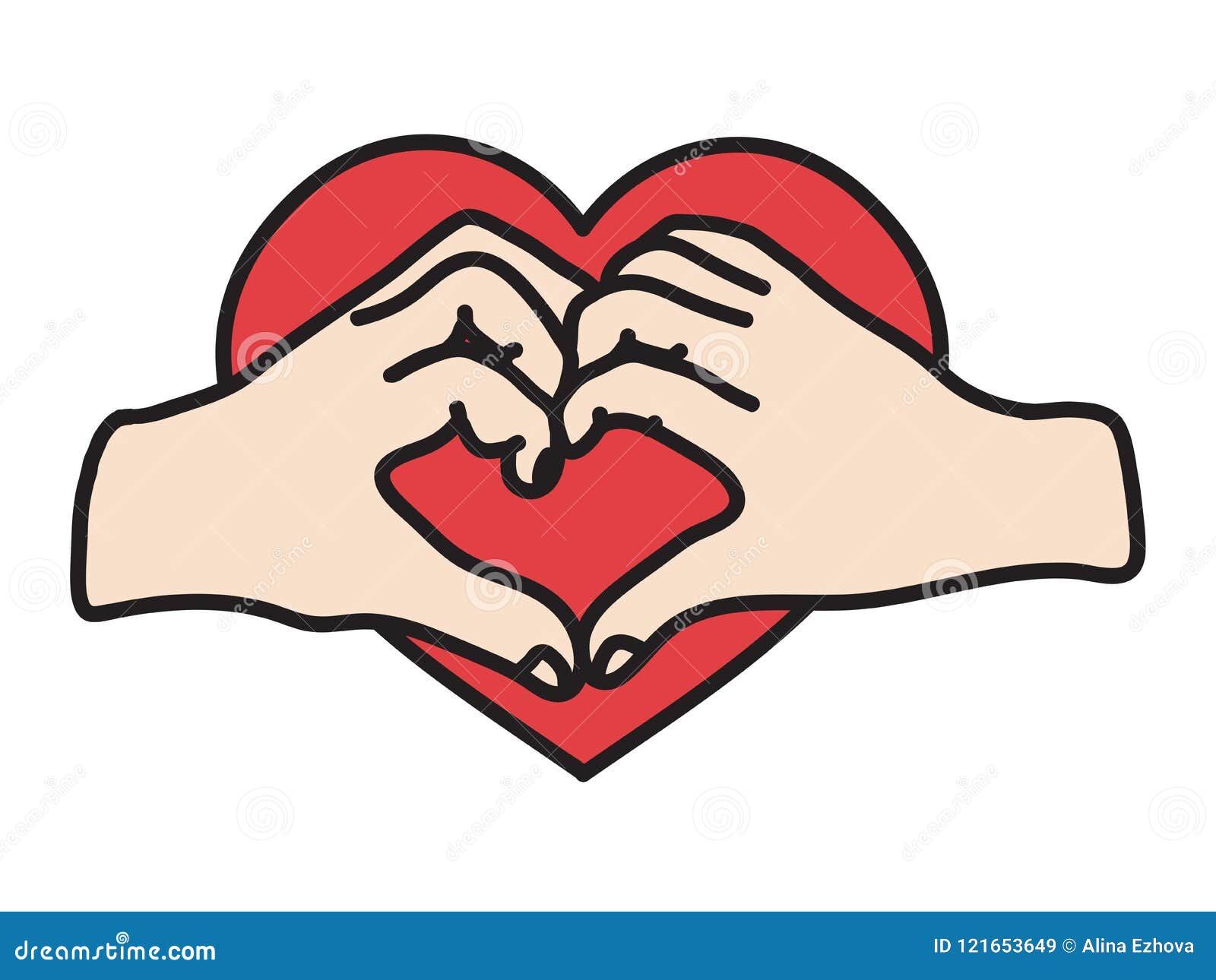 The Heart of the Folded Arms. Stock Vector - Illustration of drawing ...