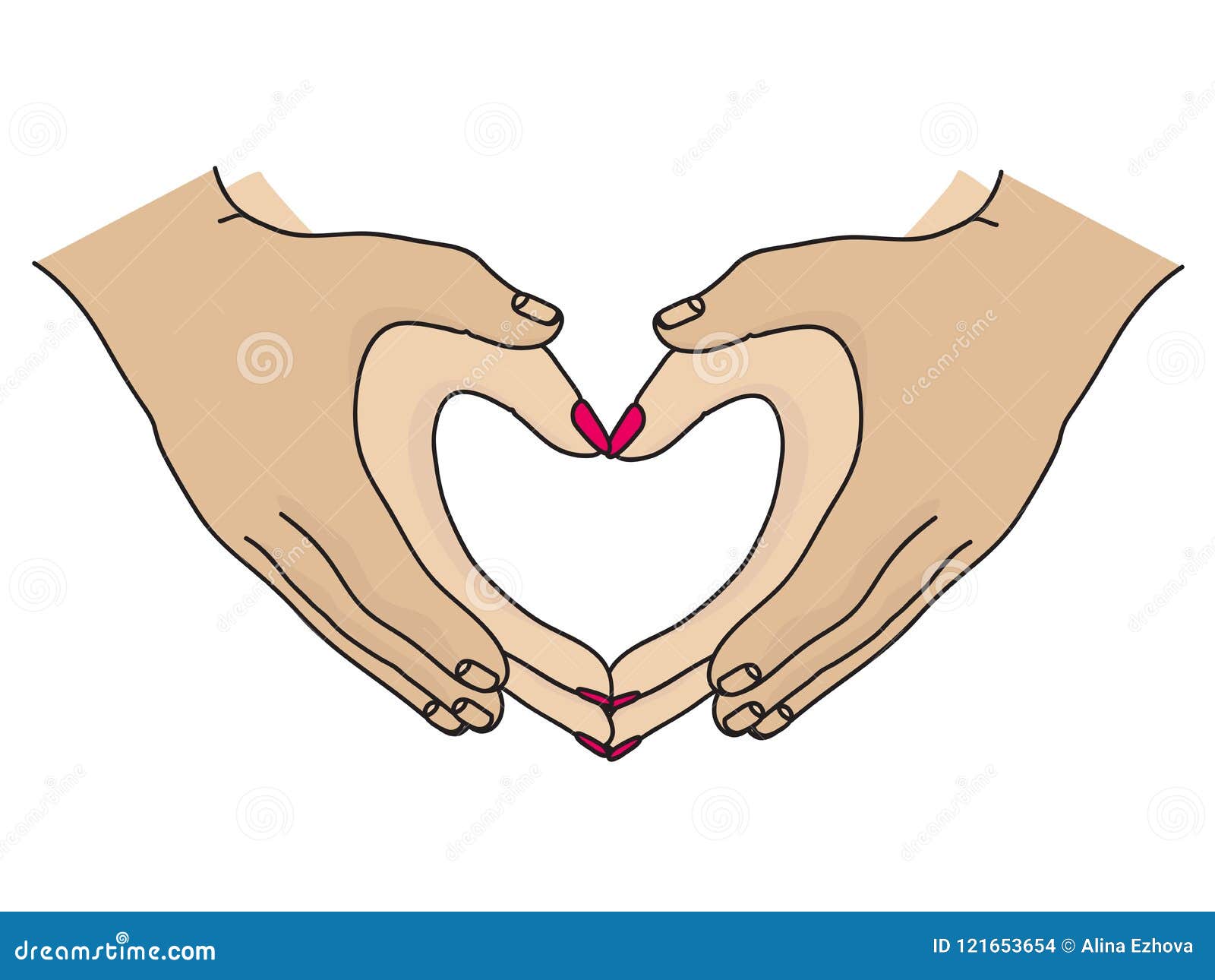 The Heart of the Folded Arms. Stock Vector - Illustration of drawing ...