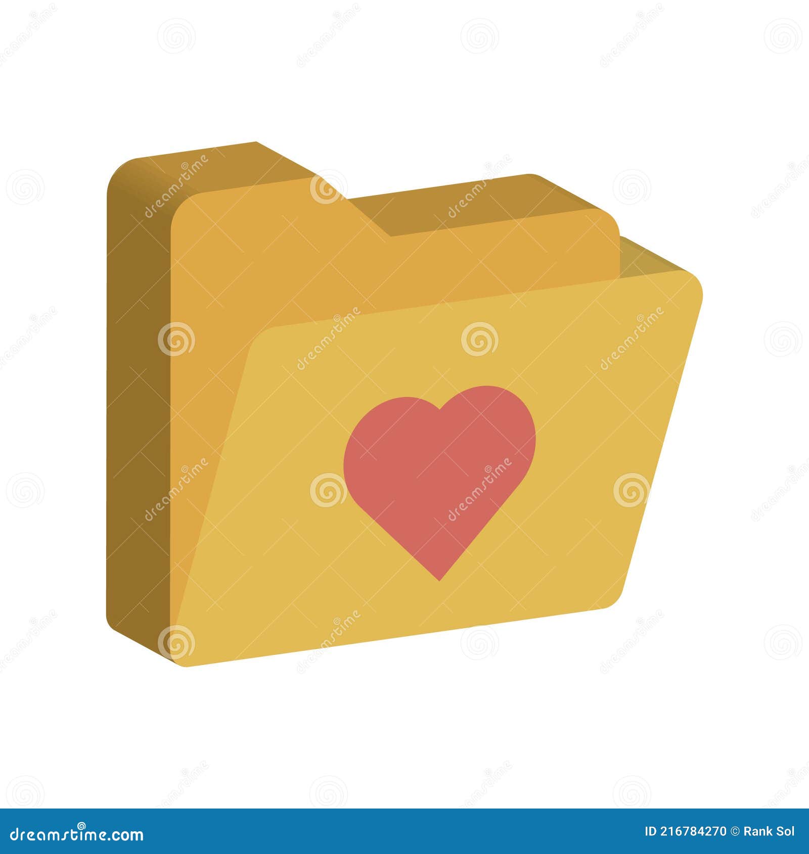 Heart on Folder Color Vector Icon Which Can Easily Modify or Edit Stock ...