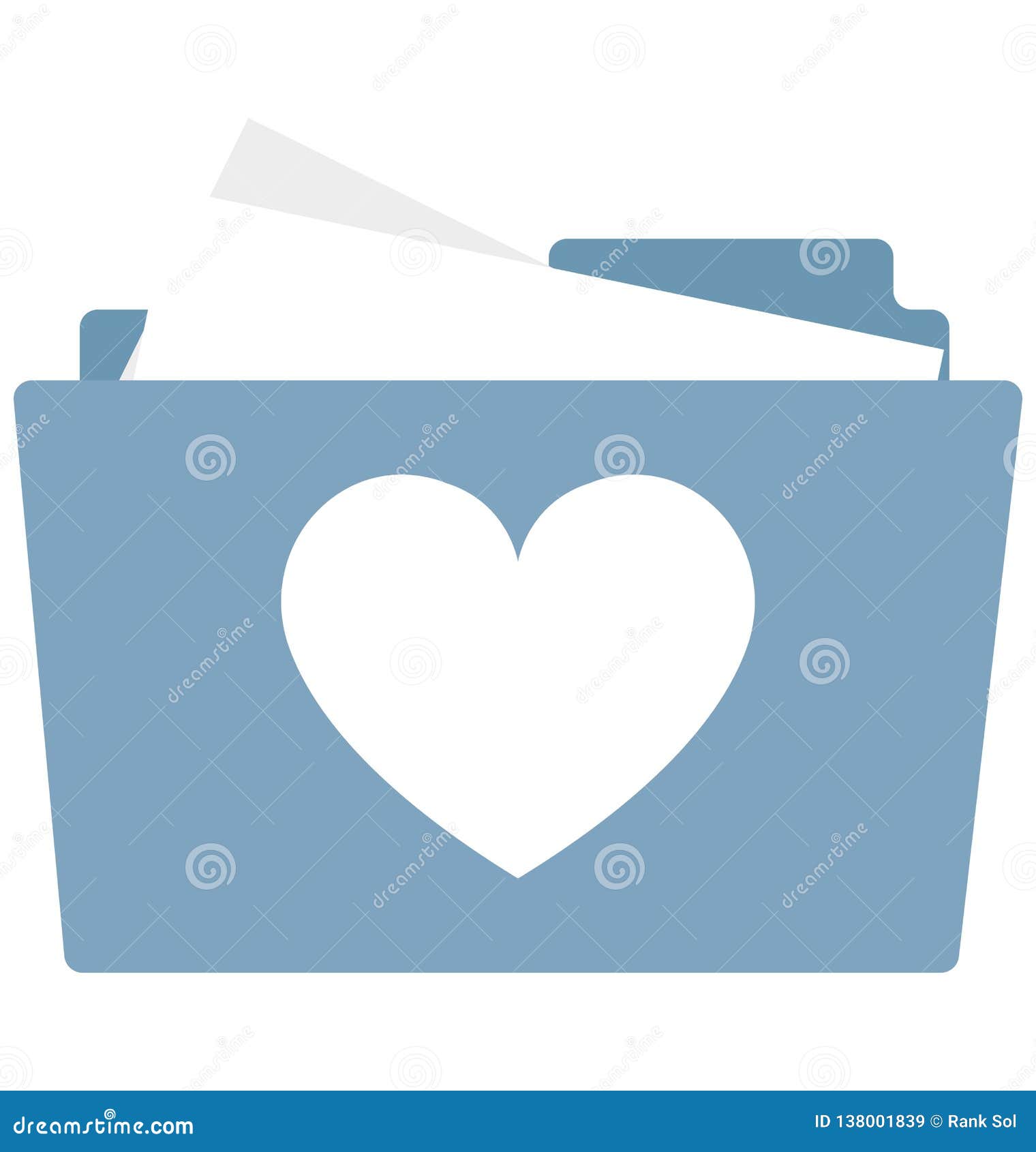 Heart on Folder Isolated Vector Icon that Can Be Easily Modified or ...