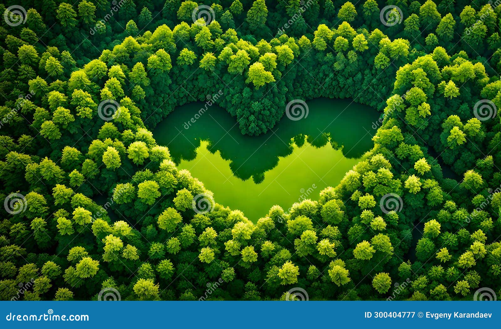 Heart of the Forest: Serene Nature Forms a Heart Shape Stock ...