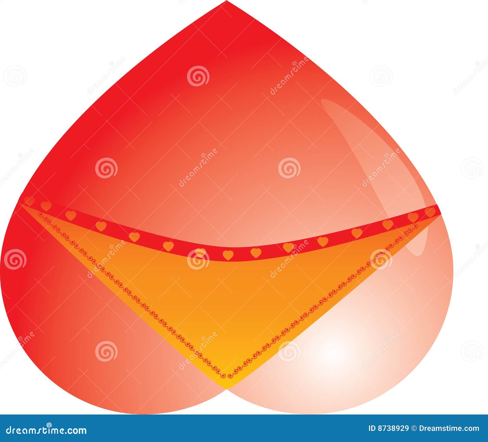 Heart in the Form of Female Buttocks Stock Vector - Illustration of ...