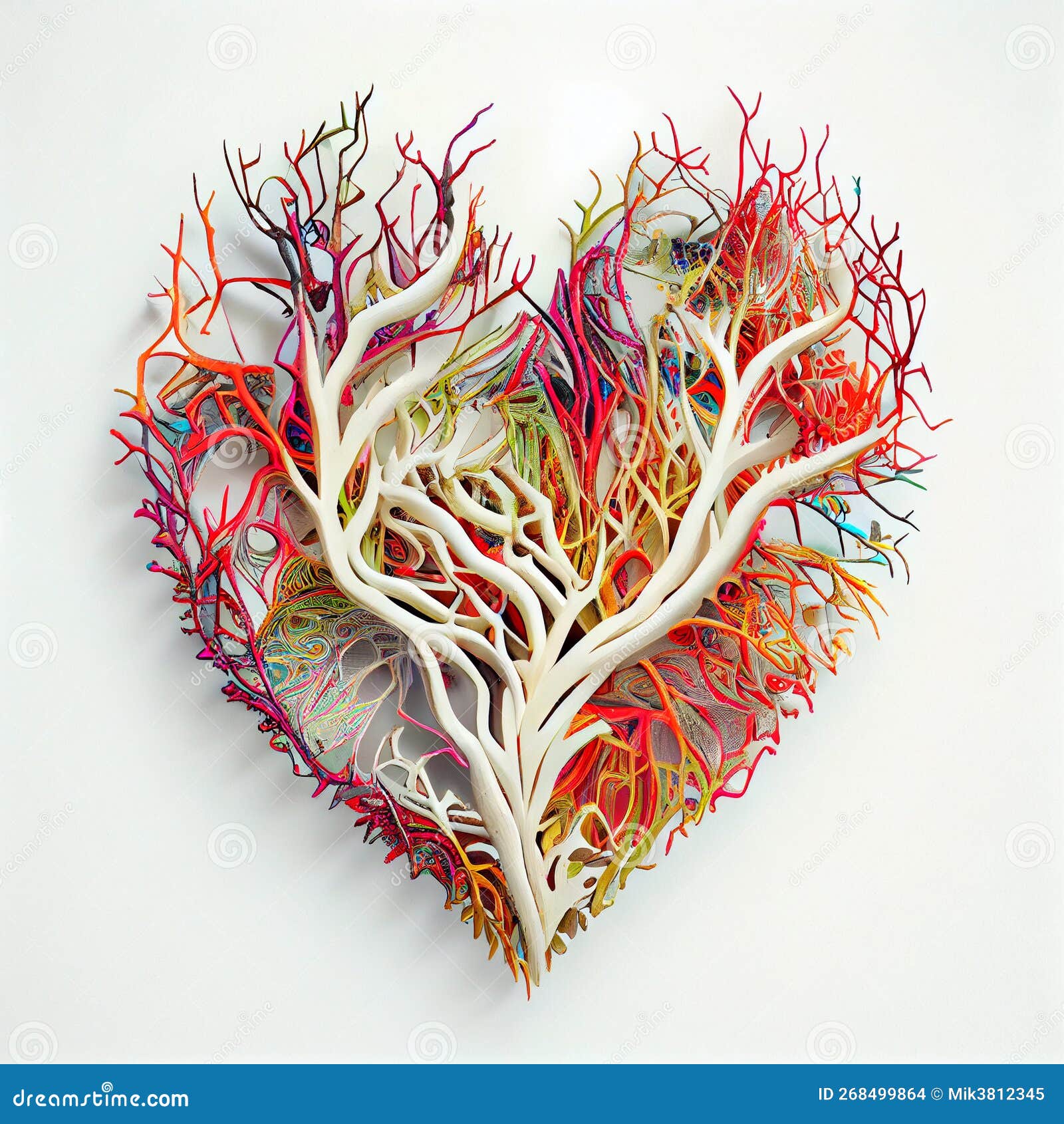 Heart Formed by Branches. Valentine`s Day Stock Illustration ...
