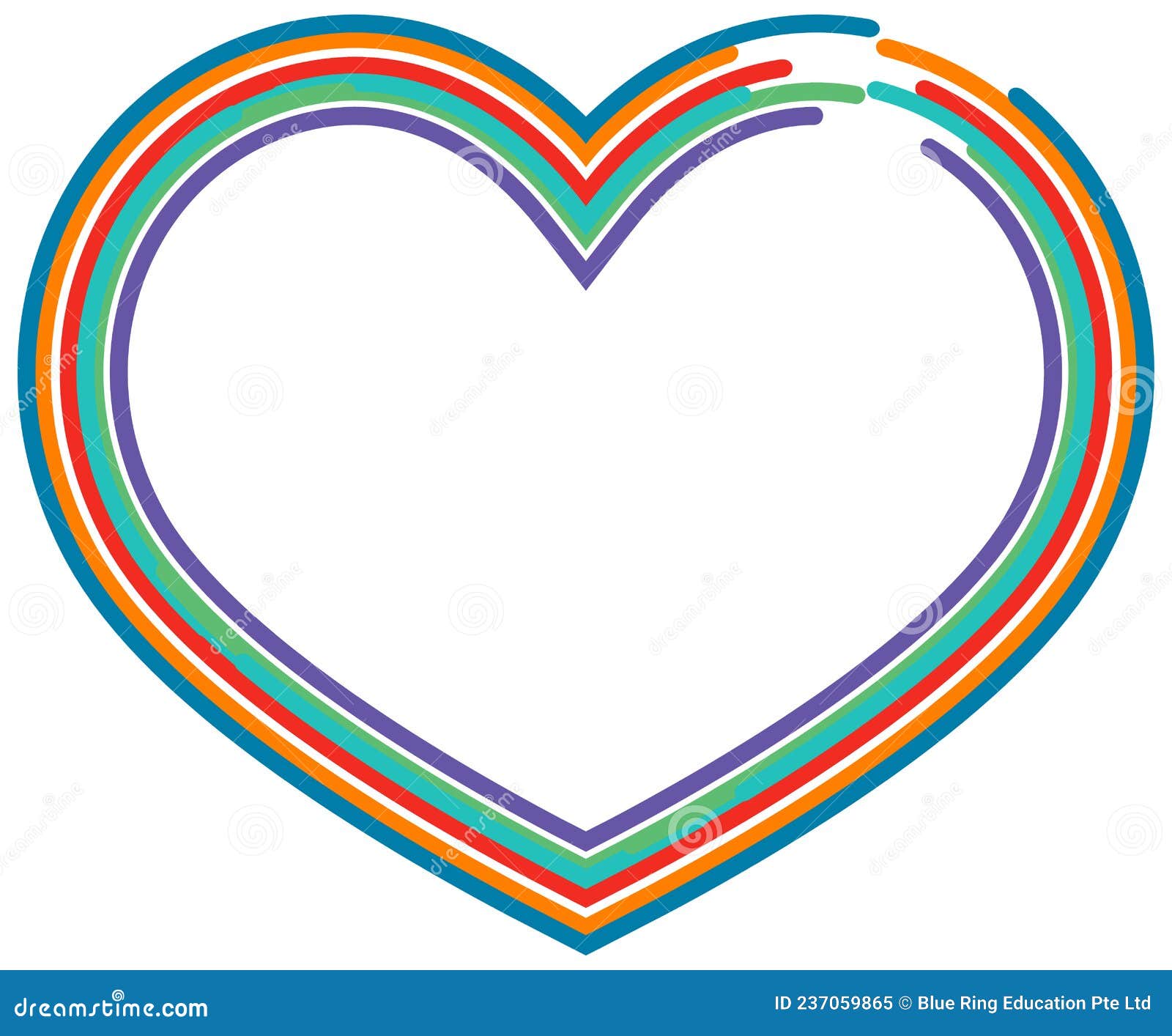 Heart Formed by Colourful Curved Line Stock Vector - Illustration of ...