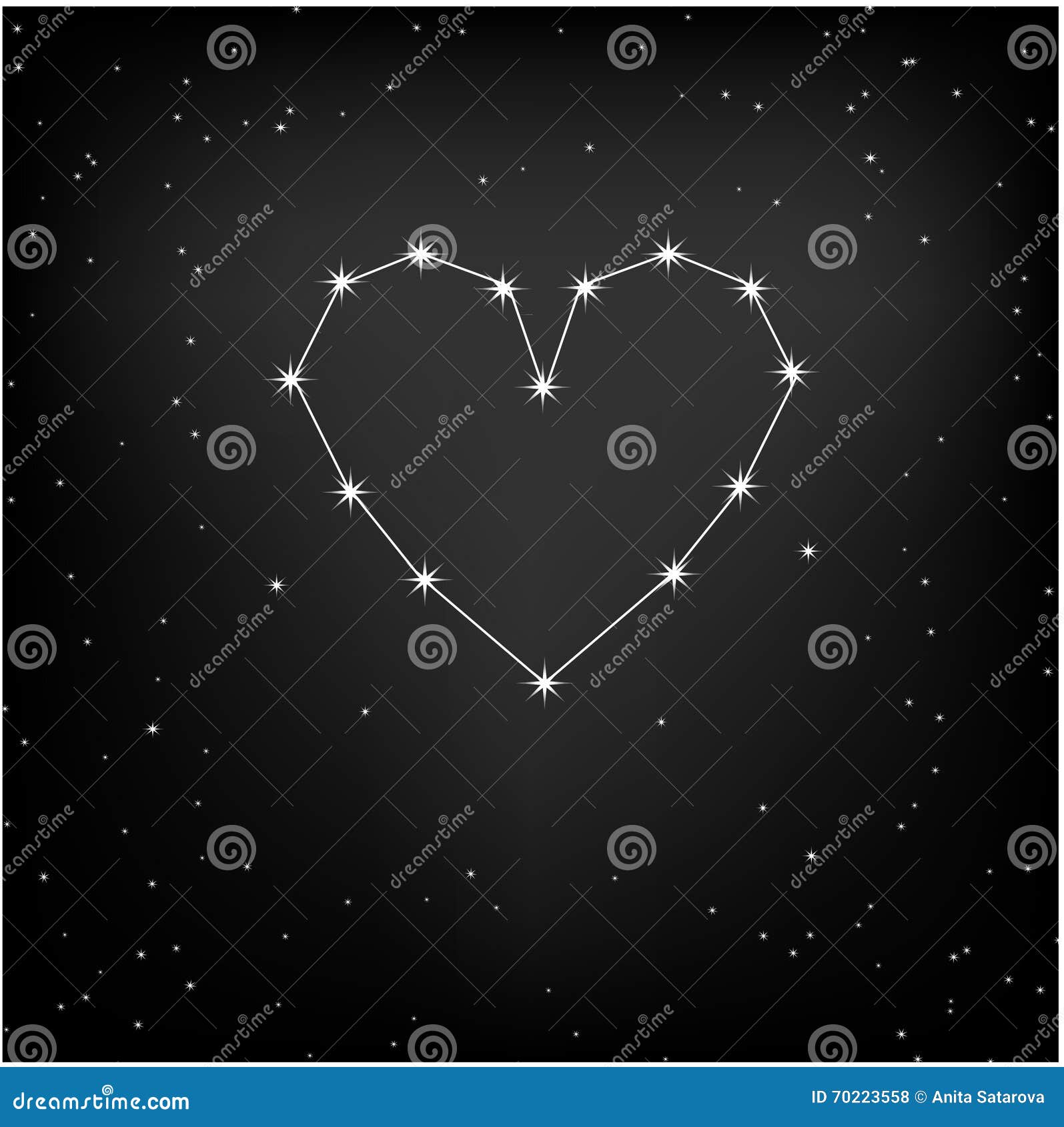 Heart Formed Constellation. Starry Sky Stock Vector - Illustration of starry, night: 70223558