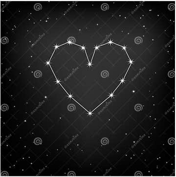Heart Formed Constellation. Starry Sky Stock Vector - Illustration of ...