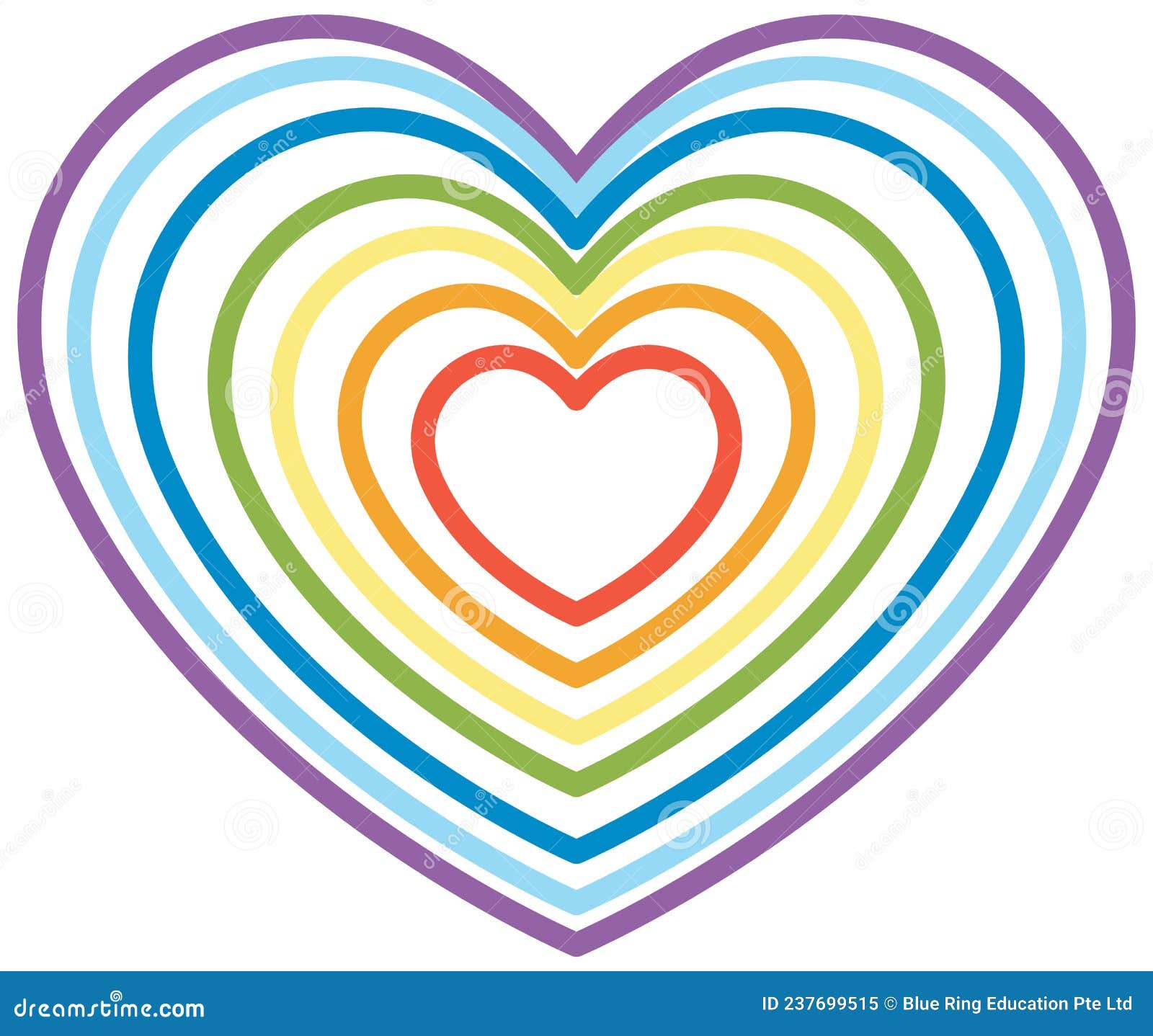 Heart Formed by Rainbow Curved Line Stock Vector - Illustration of ...