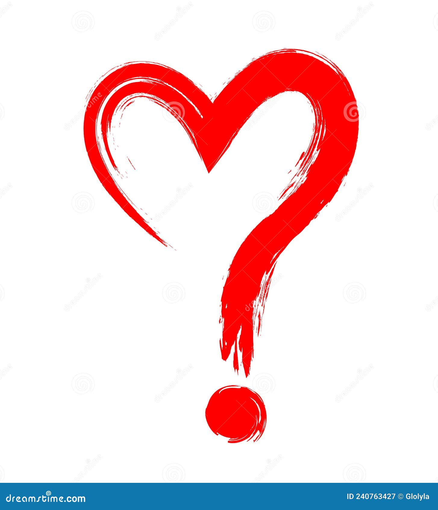 Heart Forming a Question Mark. Stock Vector - Illustration of ...