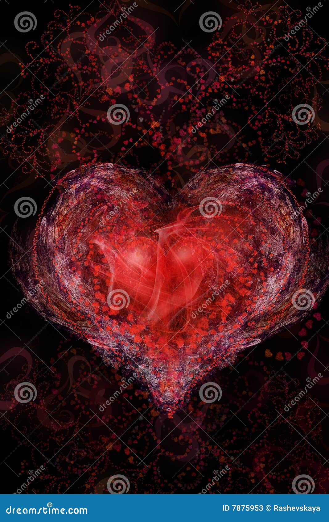 Heart-fractal stock illustration. Illustration of love - 7875953
