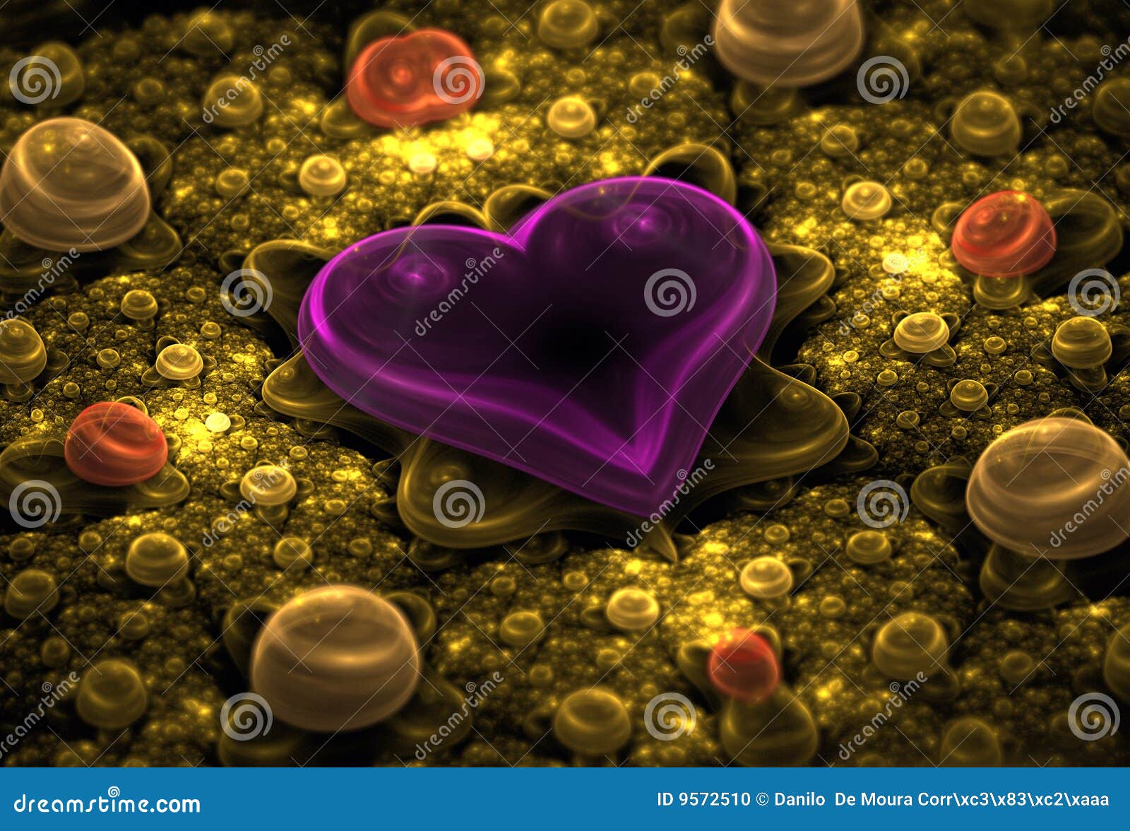 Heart fractal stock illustration. Illustration of geometric - 9572510