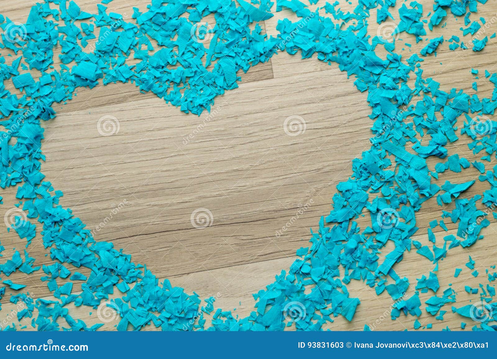 Heart Frame of Blue Confetti - Background,copy Space Stock Image ...