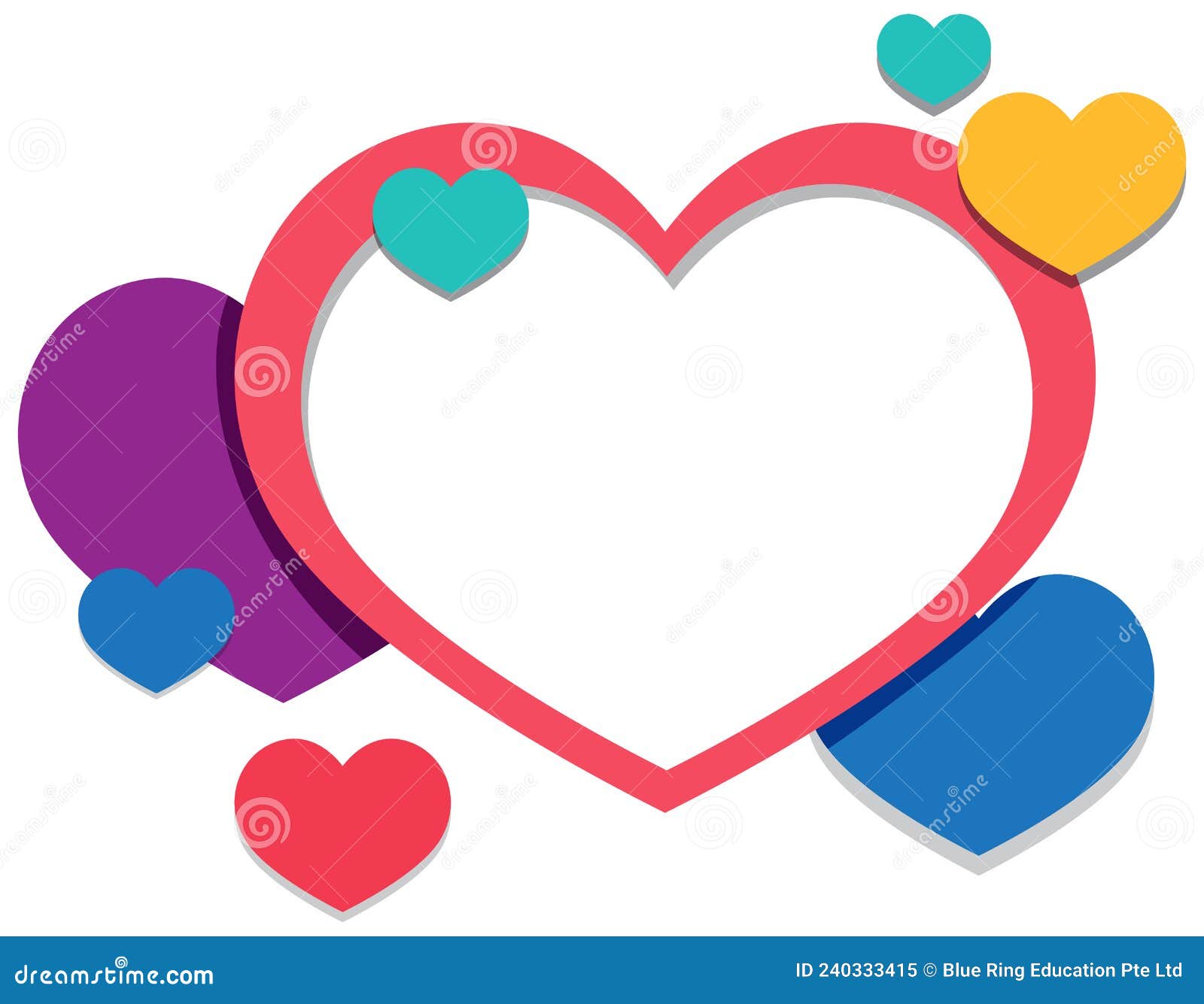 Heart Frame with Different Color Hearts Stock Vector - Illustration of ...