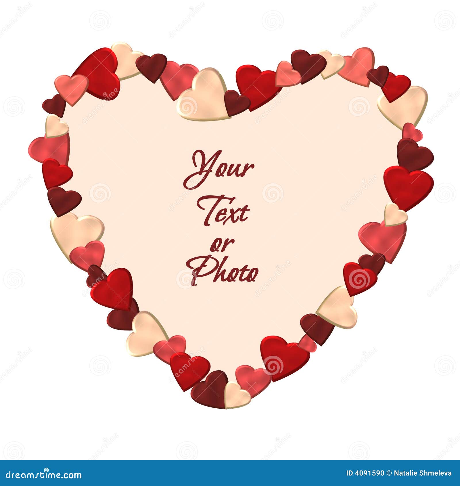 Heart frame made of hearts stock illustration. Illustration of vignette ...