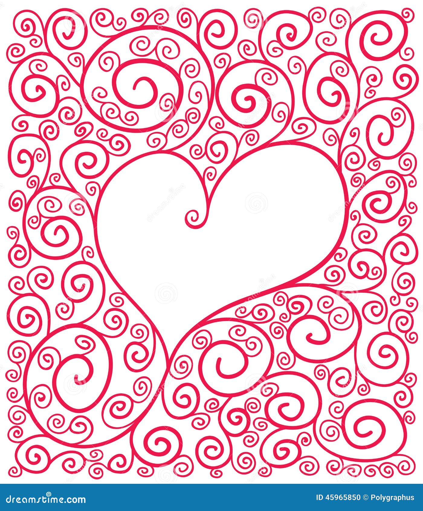 Heart frame stock vector. Illustration of drawing, love - 45965850