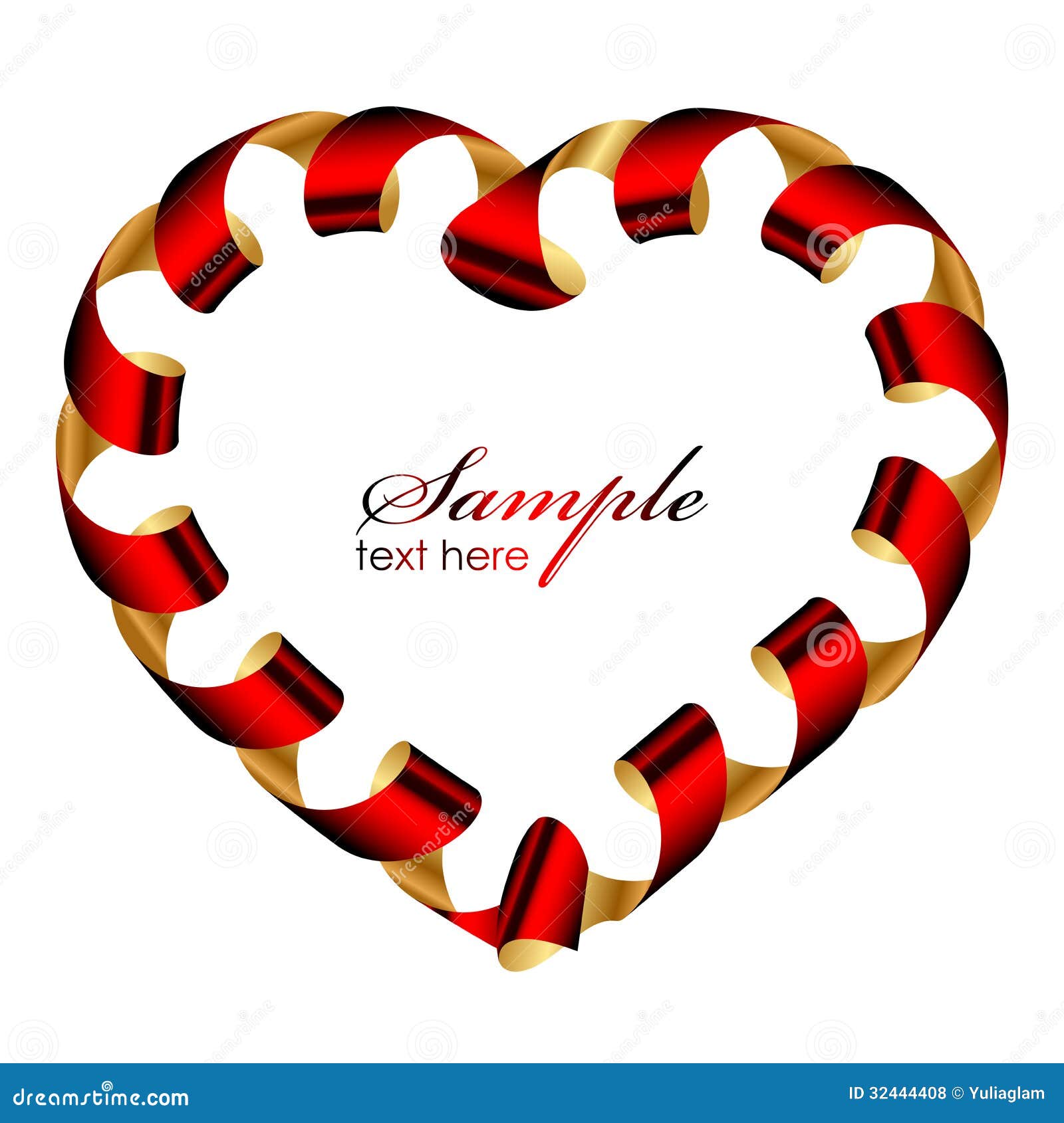 Heart frame from ribbon stock vector. Illustration of love - 32444408