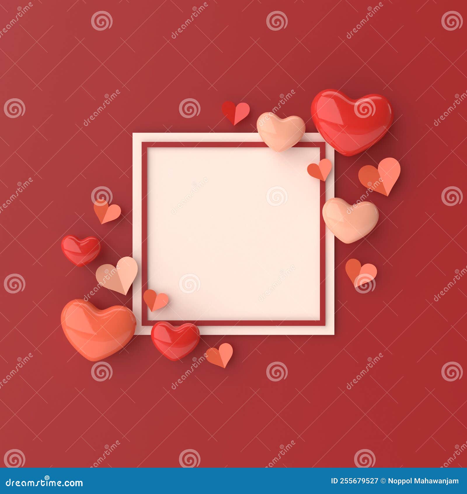 Heart Frame. Valentine Background Stock Illustration - Illustration of ...