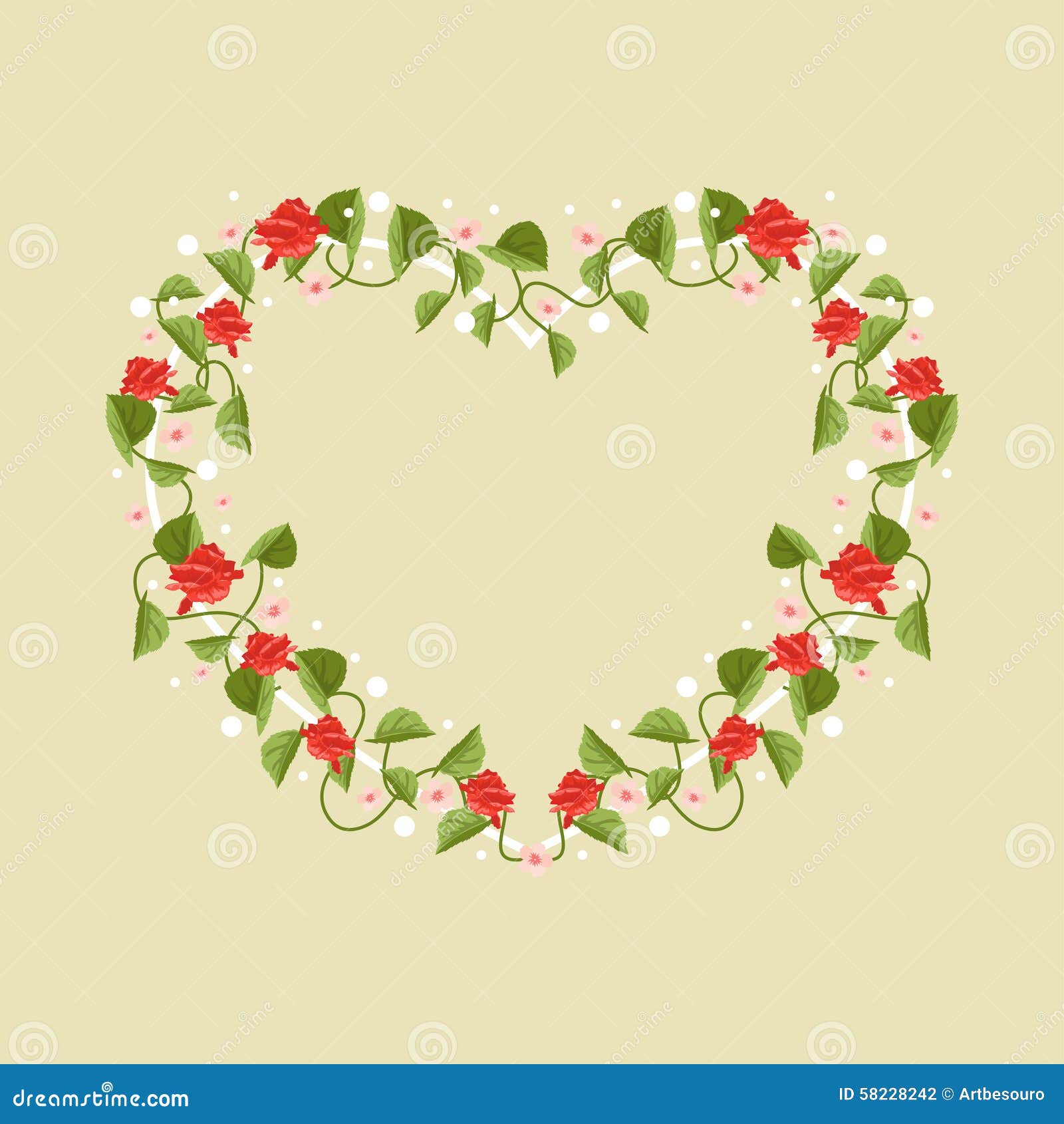 Heart Framed by Flowers. Vector Illustration Stock Vector ...